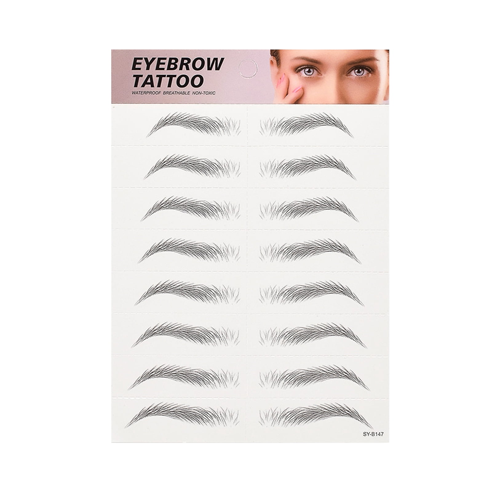 Gecheer Tattoo Eyebrow Stickers Waterproof Permanent Eyebrow 3D ...