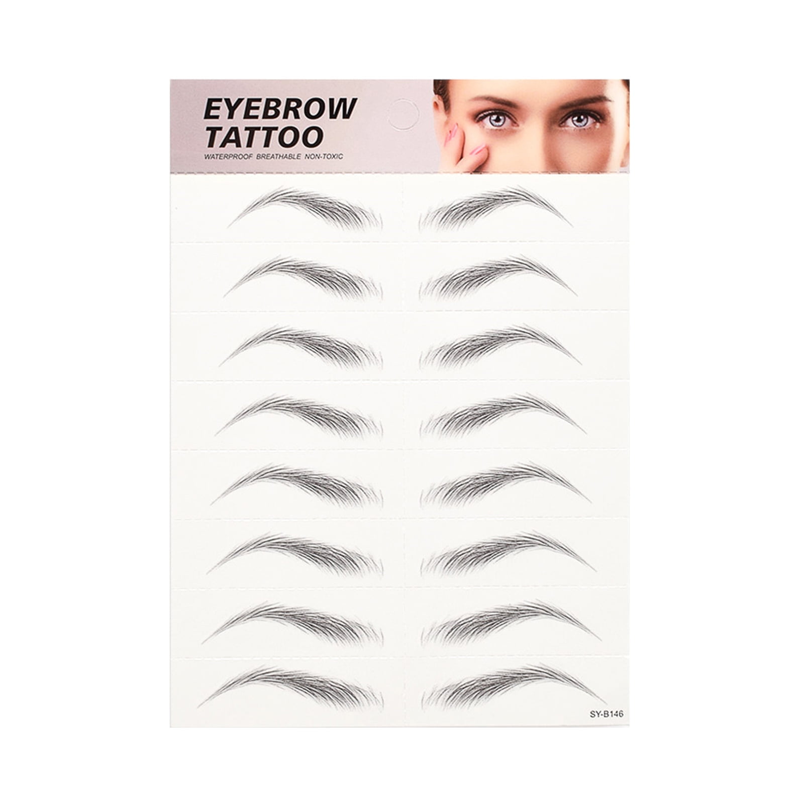 Gecheer Tattoo Eyebrow Stickers Waterproof Permanent Eyebrow 3D ...