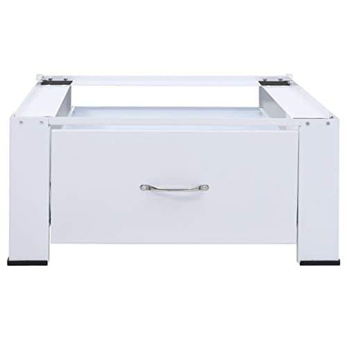 Gecheer Washing Machine Laundry Pedestal with Drawer White 27.2" x 27.2 ...