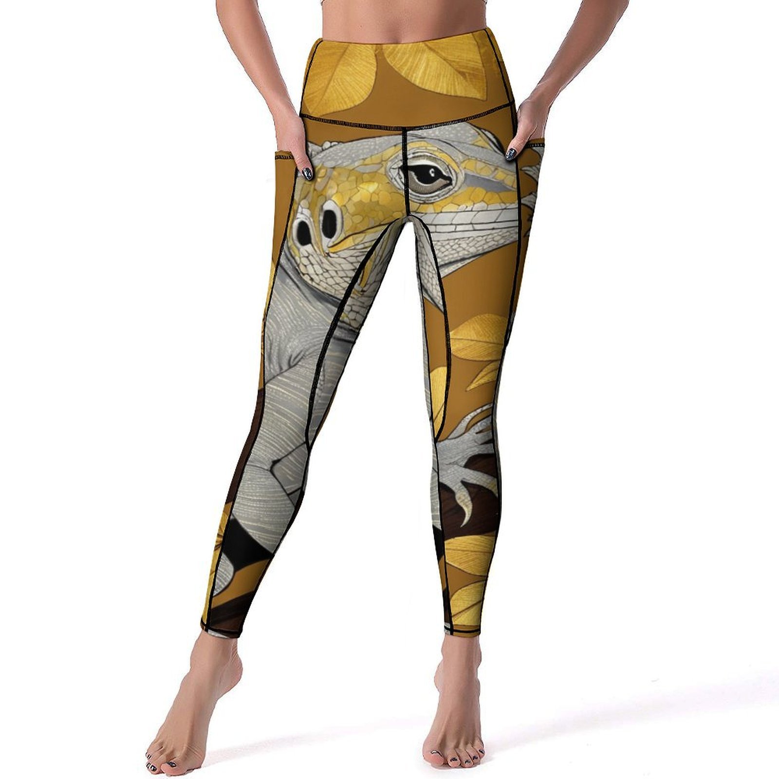 Gecko Art Print Leggings Legging Gym Gym Pants Gym Clothing Womens ...
