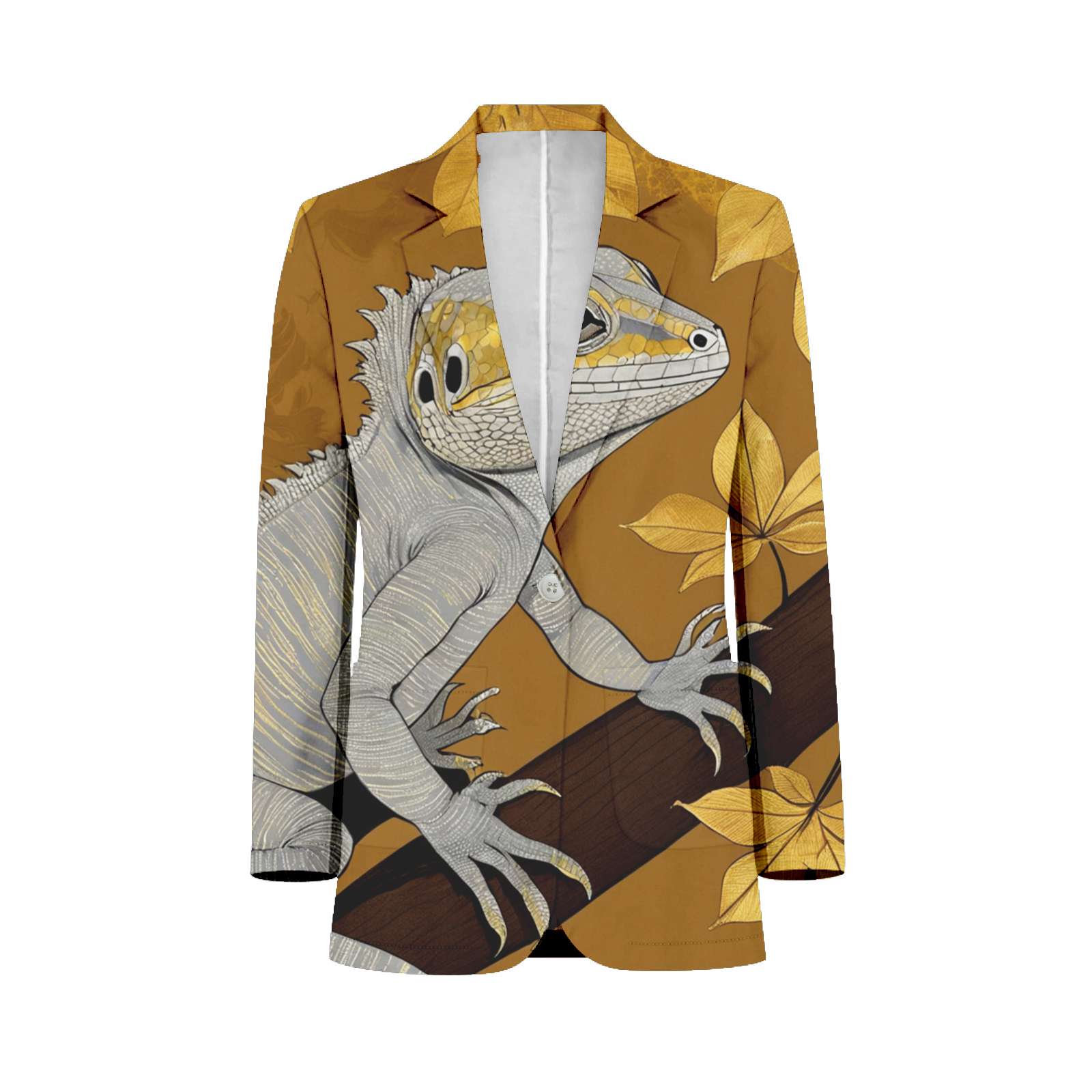 Gecko Art Print Mens Suits Shawl Collar Slim Fit Suit Mens Groom Jacket ...