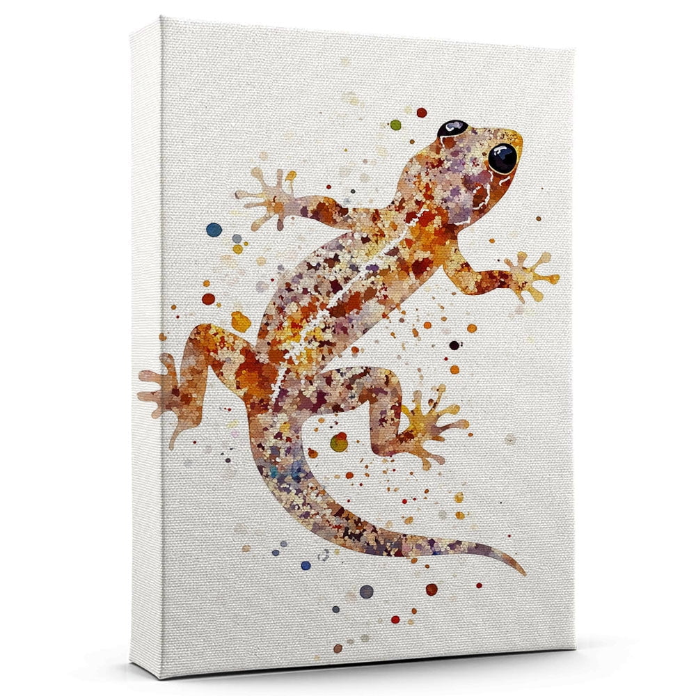 Gecko Brown Beige African Fat Tailed Canvas, Colorful Gecko Brown Beige ...