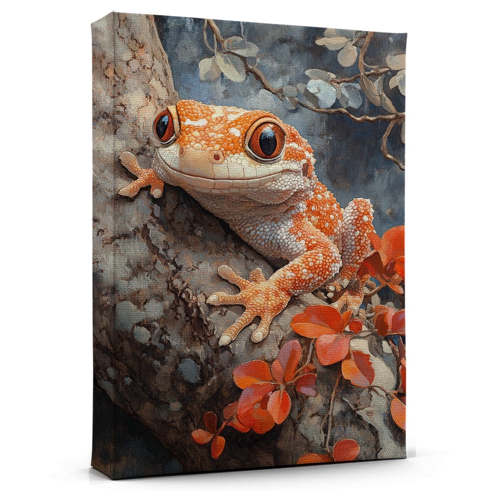 Gecko Brown Beige African Fat Tailed Canvas For Wall, Funny Animal ...