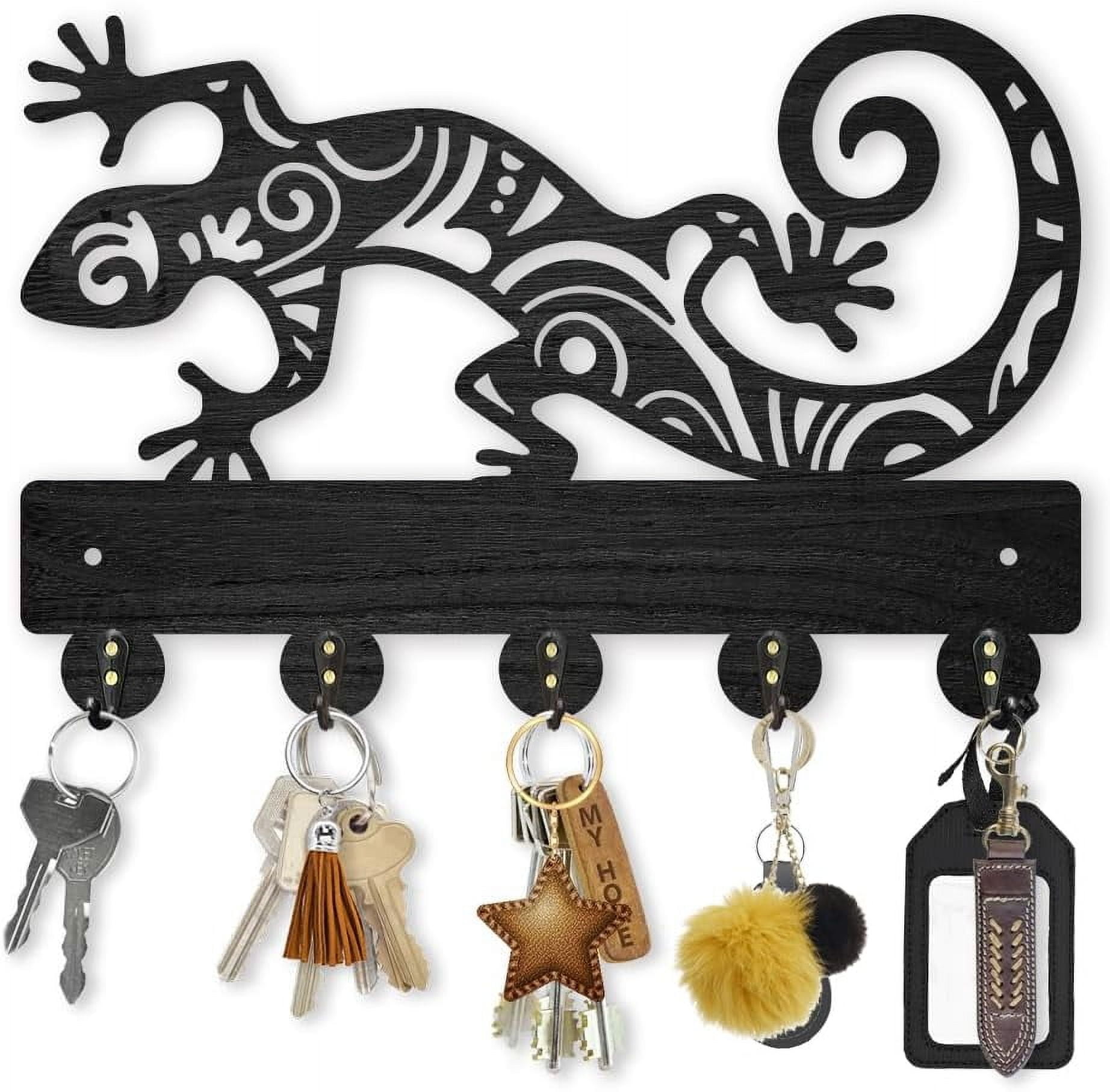 Gecko Coat Rack Wall Mount Reptile Key Holder for Wall 11.8×7.9inch ...
