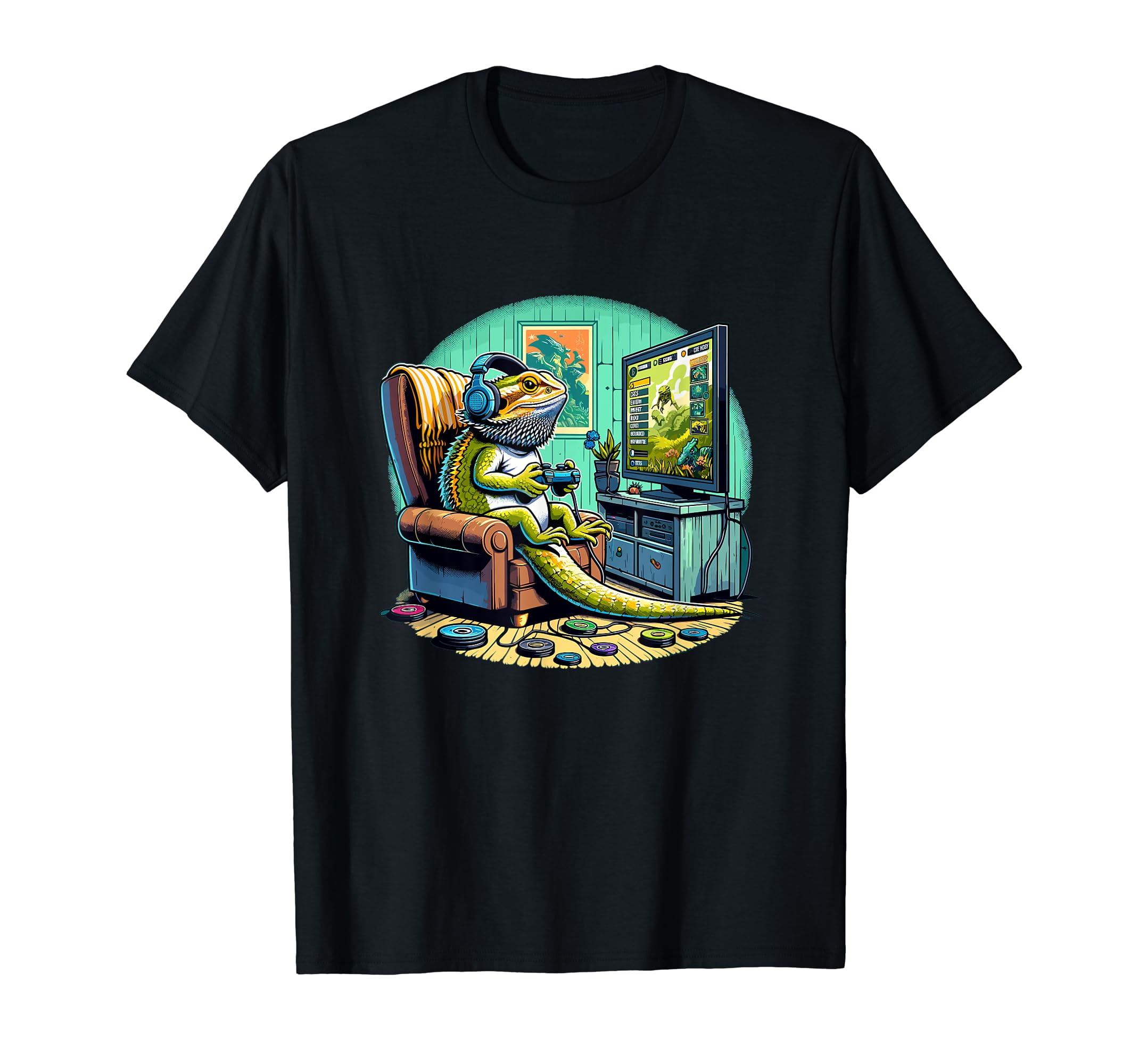 Gecko Gamer Gaming Chair Lizard For Video Game Enthusiast T-Shirt ...