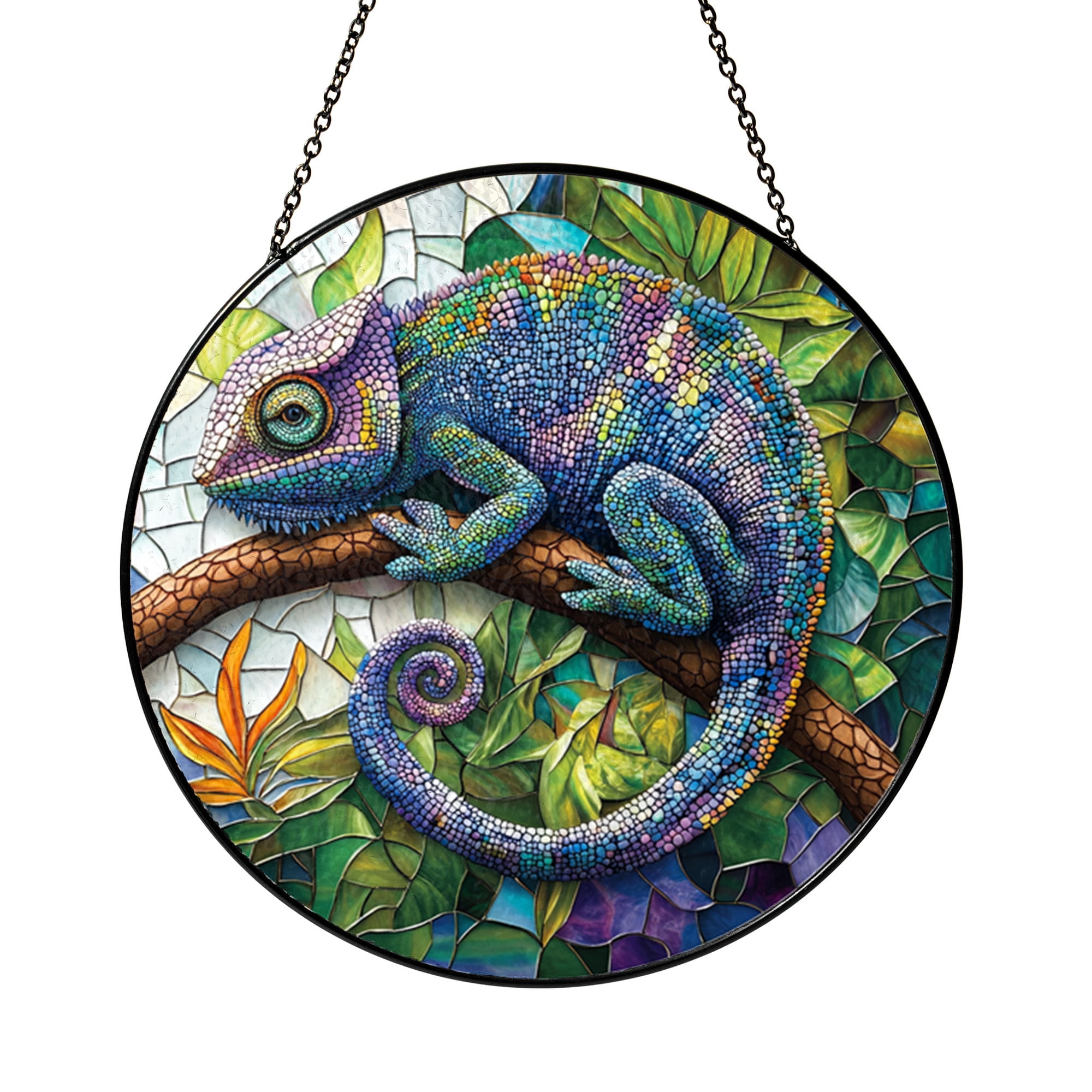 Gecko Lizard Stained Glass Suncatcher, Nature Inspired Window Art Gift ...