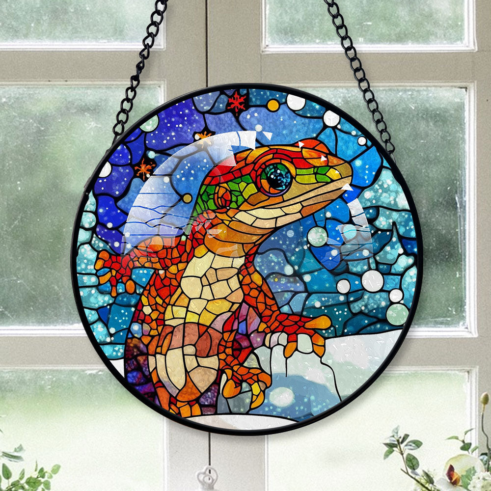 Gecko Ornament Christmas 2025, GeckoStained Glass Window Art – Light ...