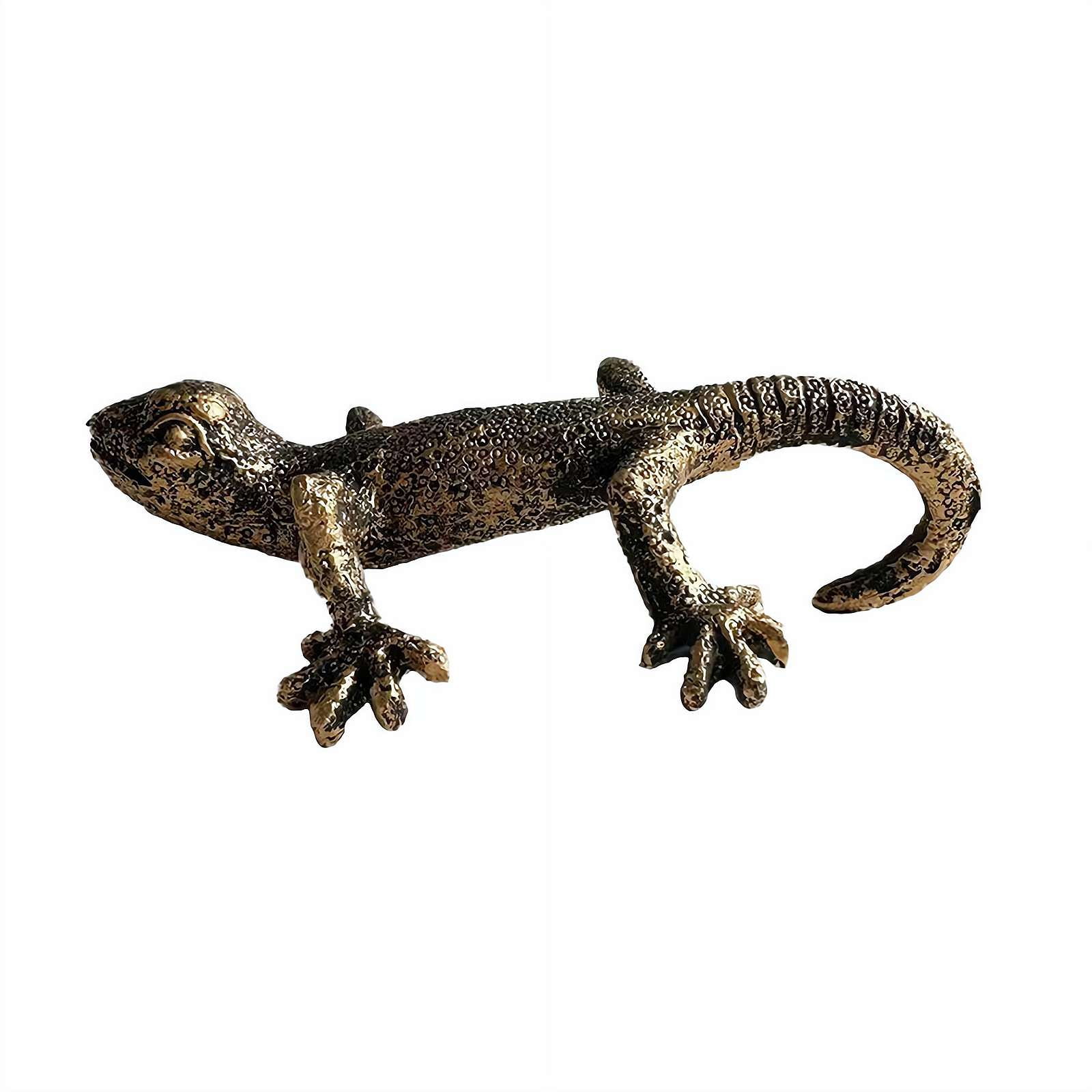 Gecko Pot Buddy, Garden Decorative Potted Partner Bronze Gecko, Antique ...
