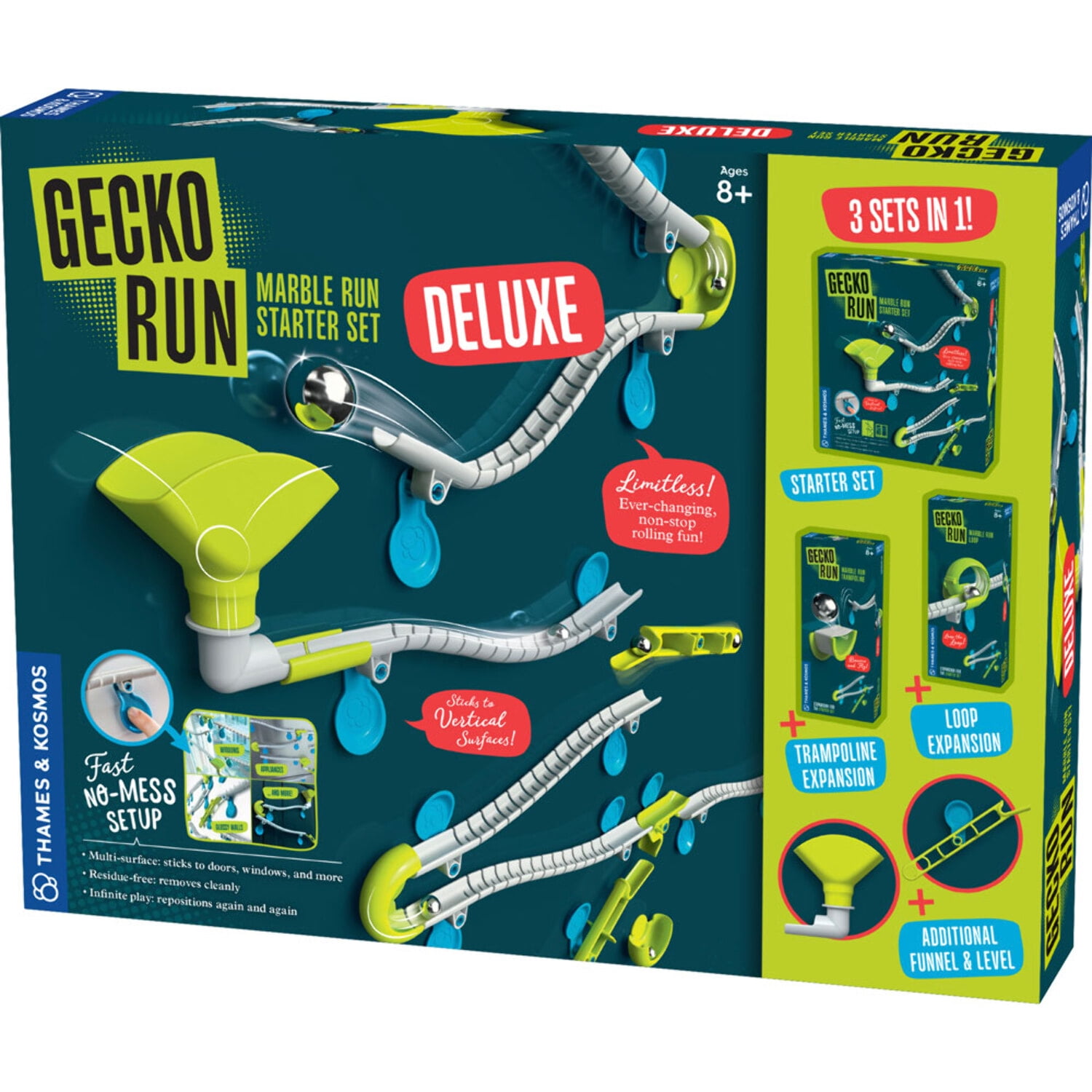 Thames & Kosmos, Gecko Run Marble Run Deluxe Starter Set, 94 pcs ...