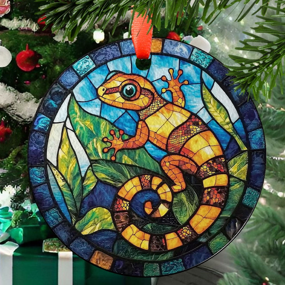 Gecko Stained Glass Suncatcher Colorful Lizard Window Hanging, Jungle ...