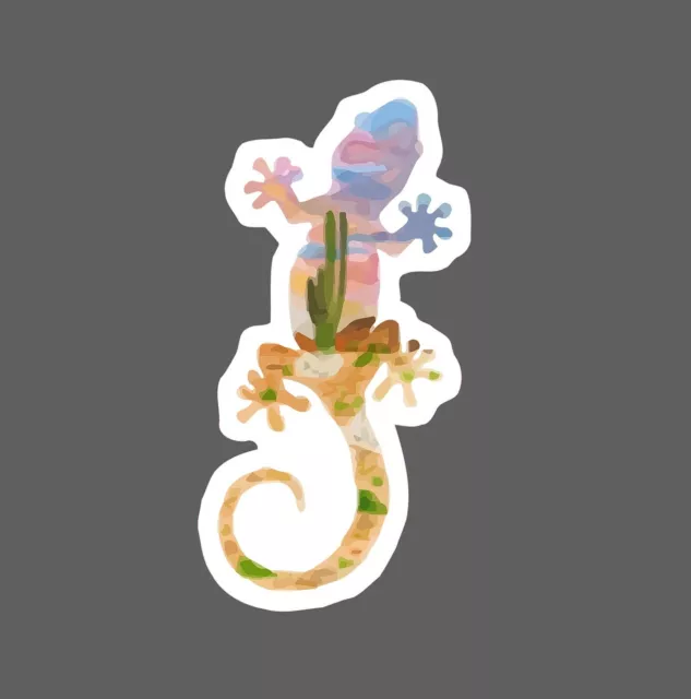 Gecko Sticker Desert Oasis Lizard Waterproof Sticker Phone Decal Water ...