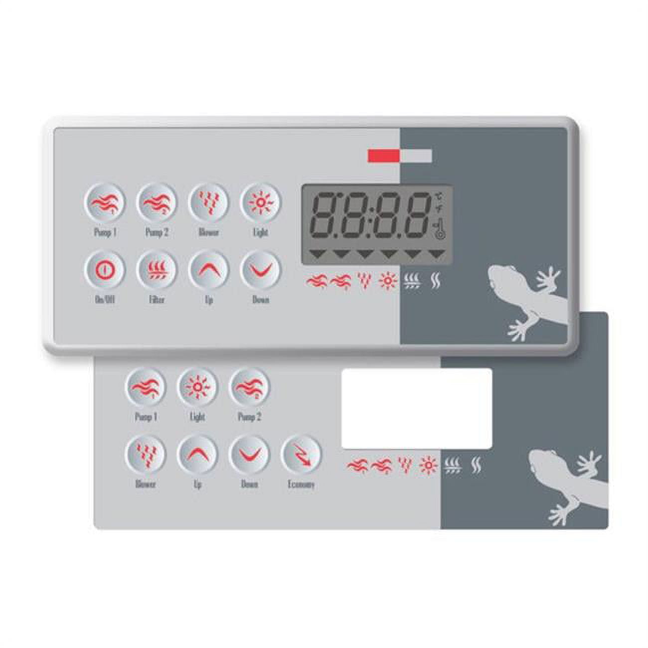 Gecko TSC-8-GE1-GE2 2 Overlays Included LCD Spa Side Control for Pump1 ...