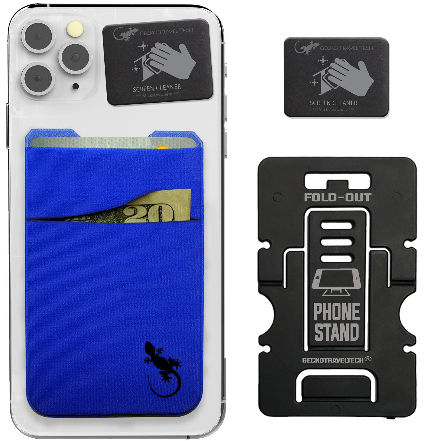 Gecko Travel Tech Double Pocket - Adhesive Card Holder - Cell Phone ...