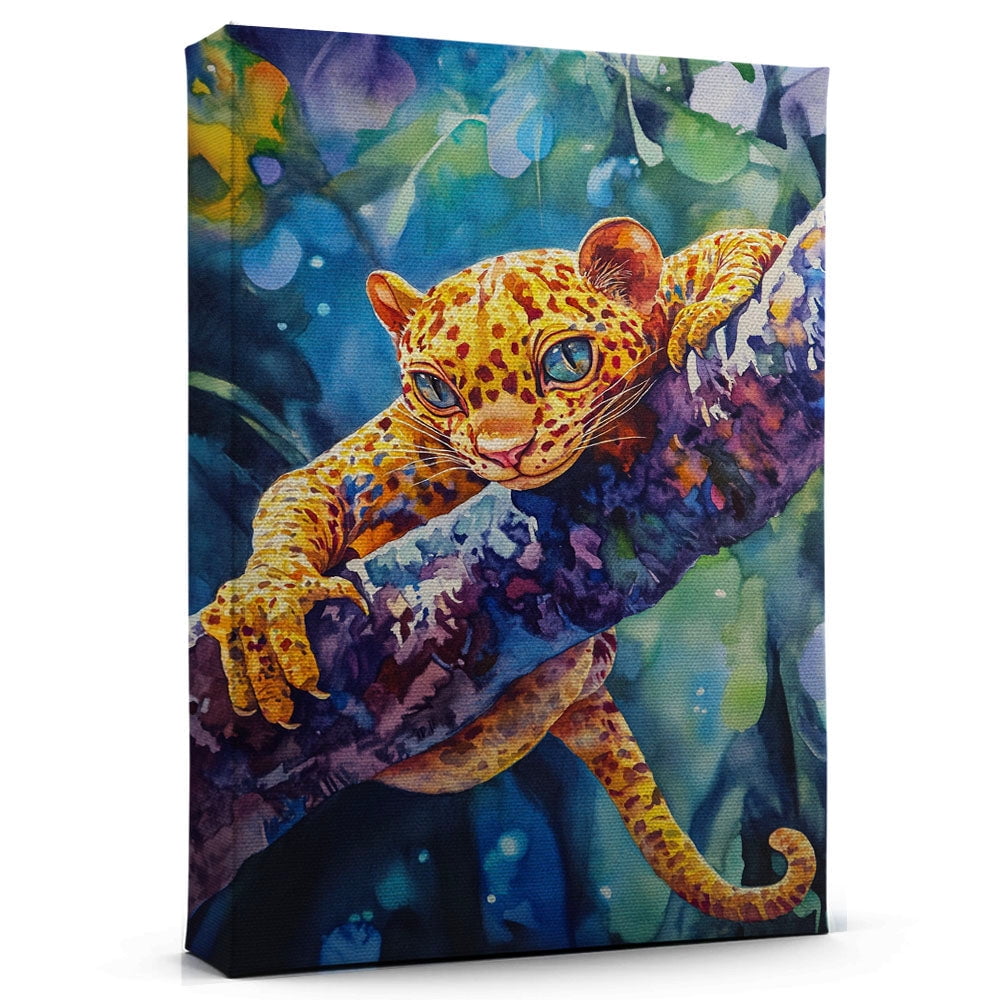 Gecko Yellow Leopard Canvas Wall Art For Bedroom Office Wall Decor ...
