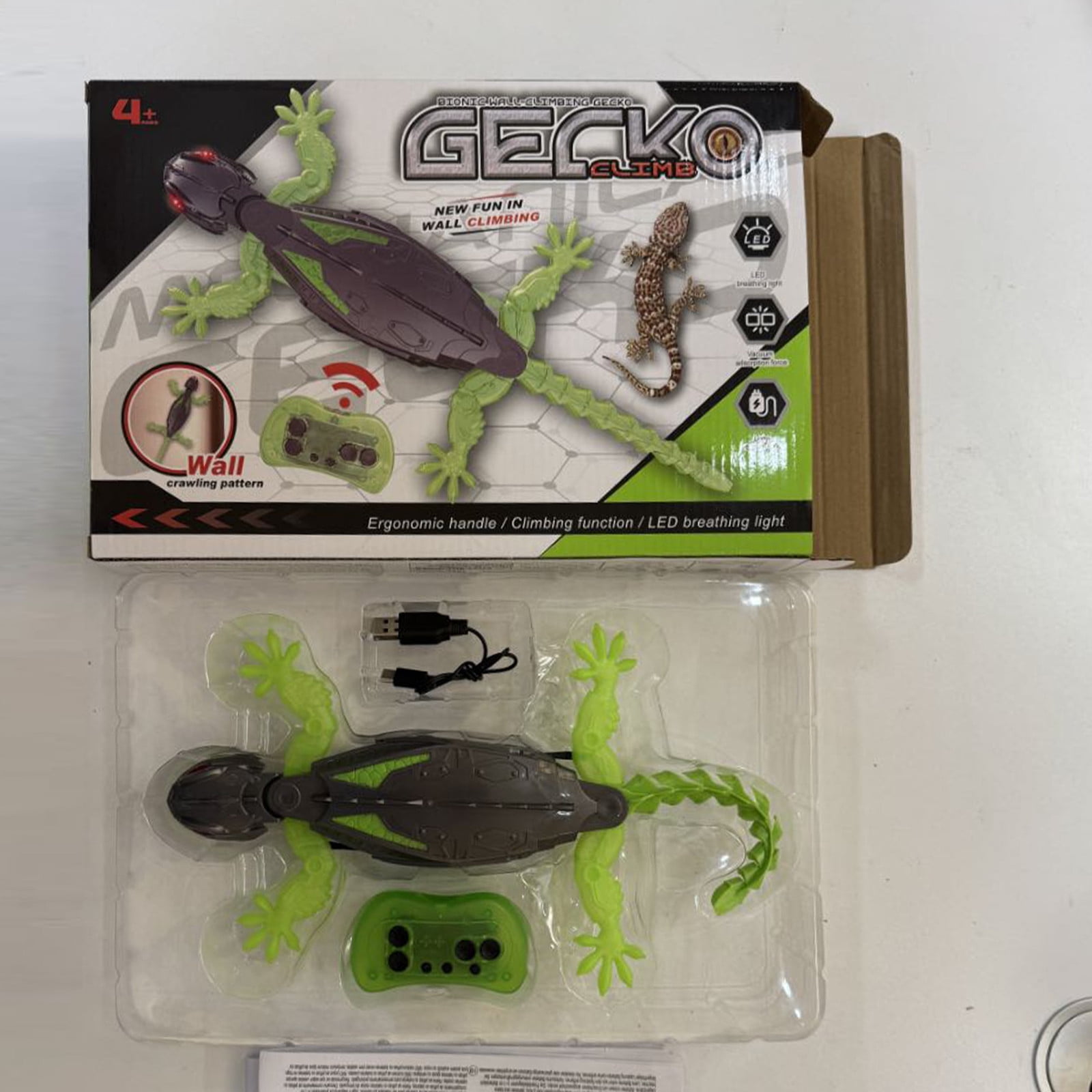 Geckobot Wall Climbing Robot Kit, 13in Wall Crawler Gecko, Rechargeable ...