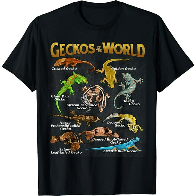 Geckos Animals of the World Crested Leopard Gecko Lover Short Sleeve T ...