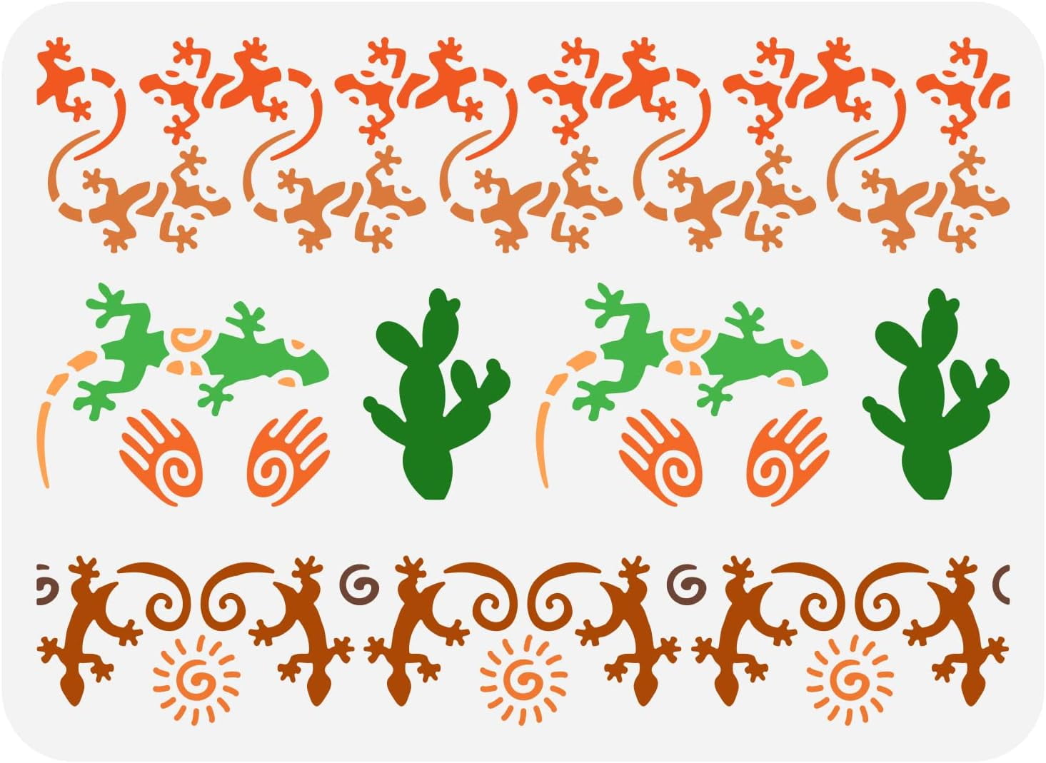 Geckos Lizards Stencil 8.3x11.7 inch Cactus Stencils Template Plastic ...