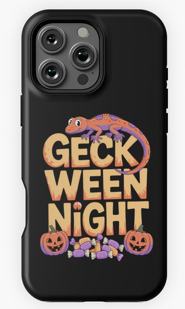 Geckoween Night Halloween Lizard Phone Case for iPhone 11 12 13 14 15 ...