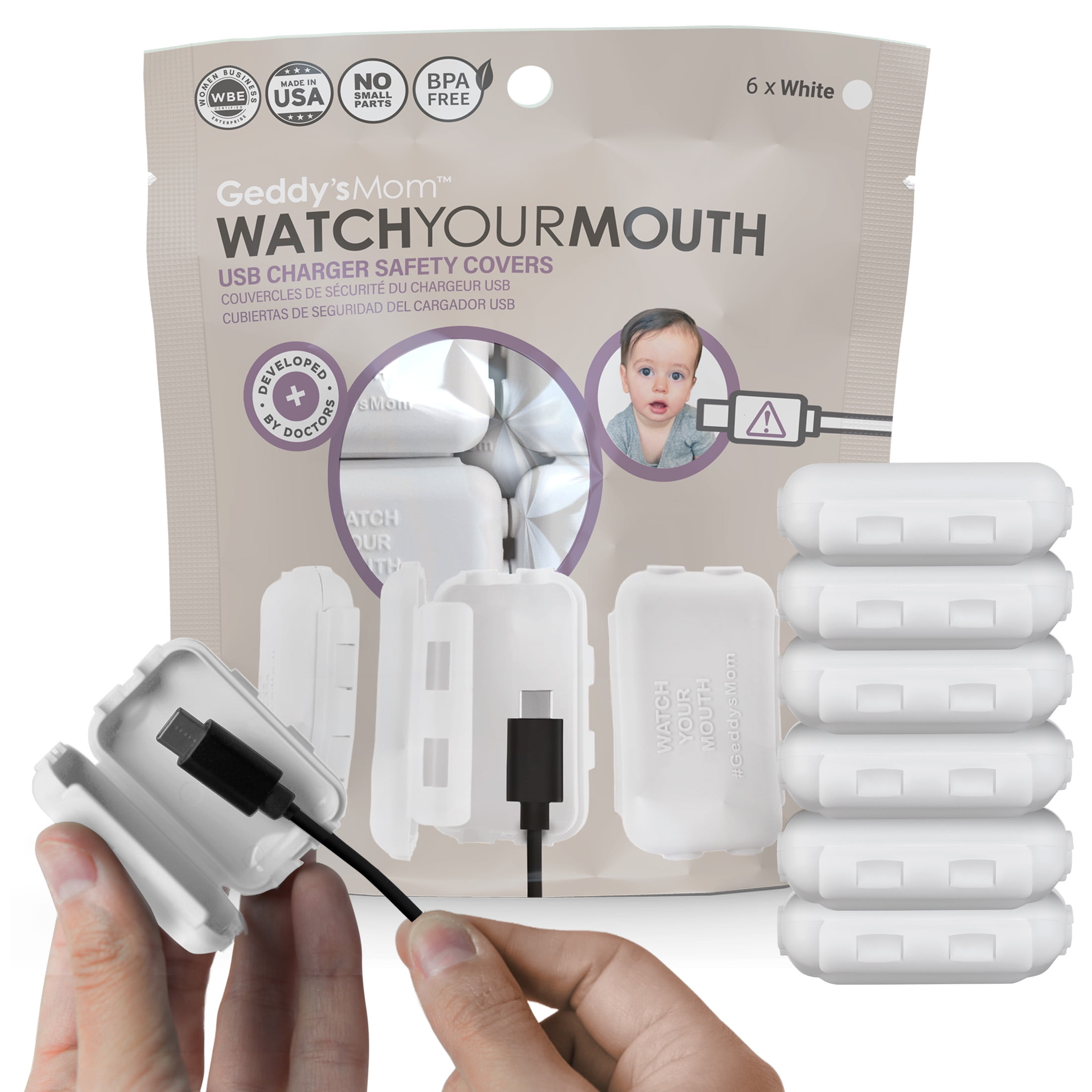 Geddy's Mom Award-Winning USB Charger Safety Cover, Baby-Proofing ...