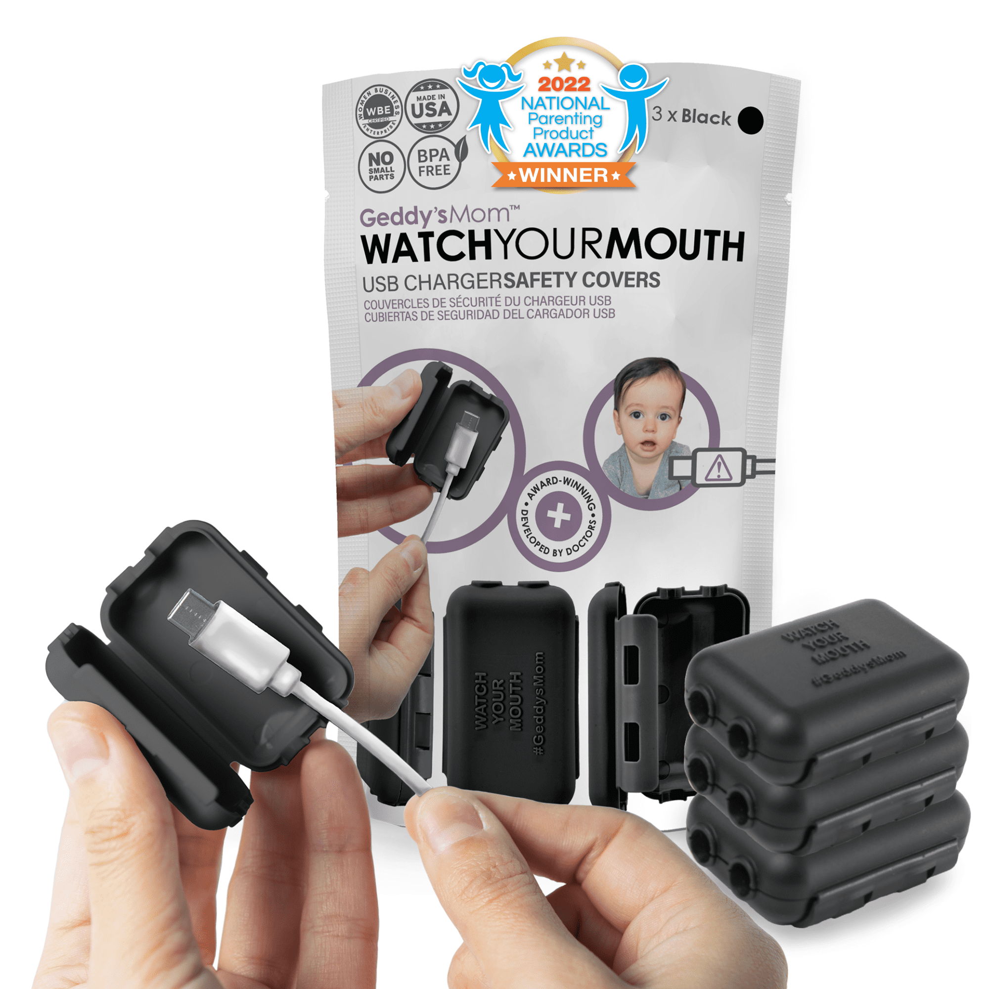 Geddy's Mom, Watch Your Mouth, USB Charger Safety Cover, Baby Proofing ...