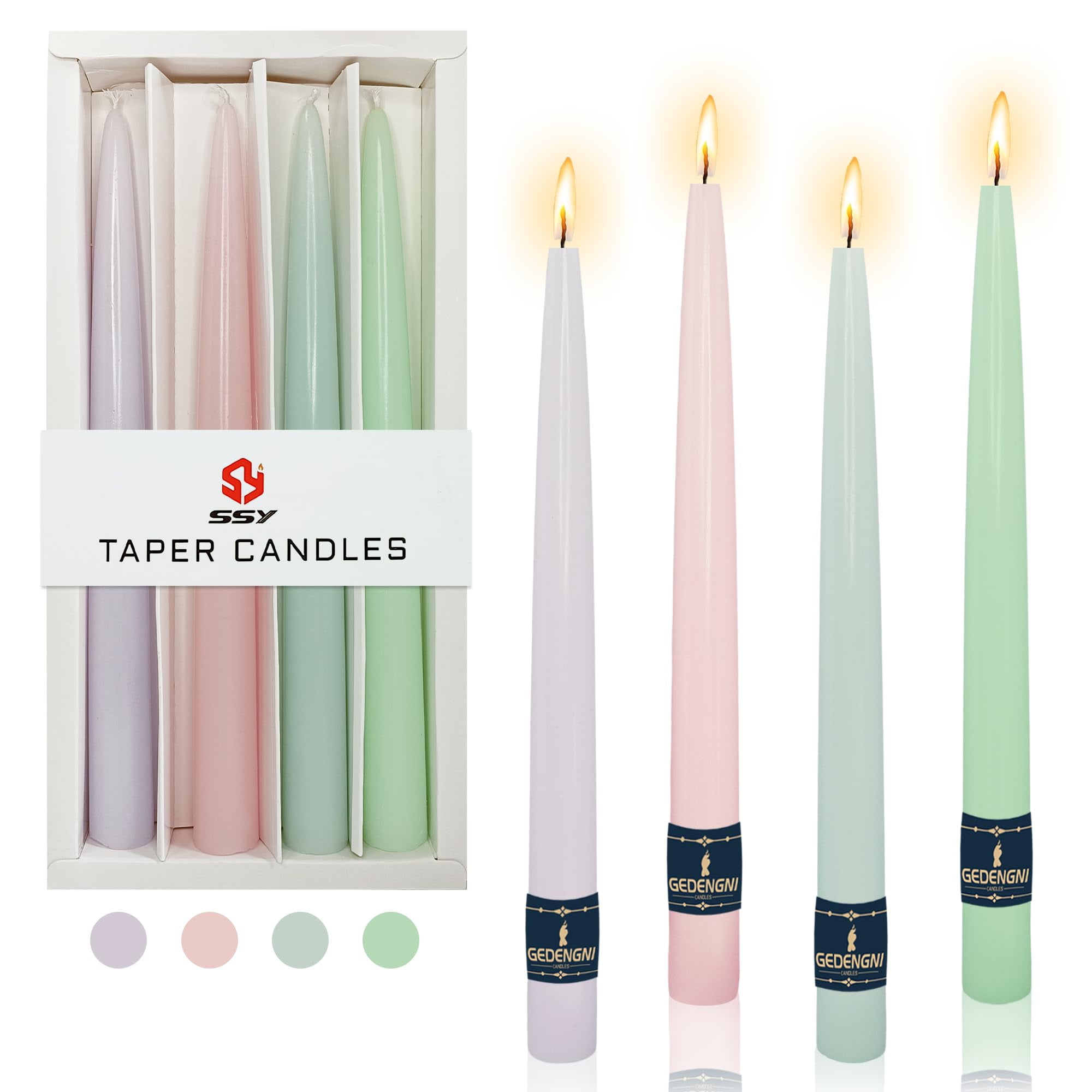 Gedengni Summer Candle Sticks Taper Candles,10 Inch Pink Tapered Candle ...