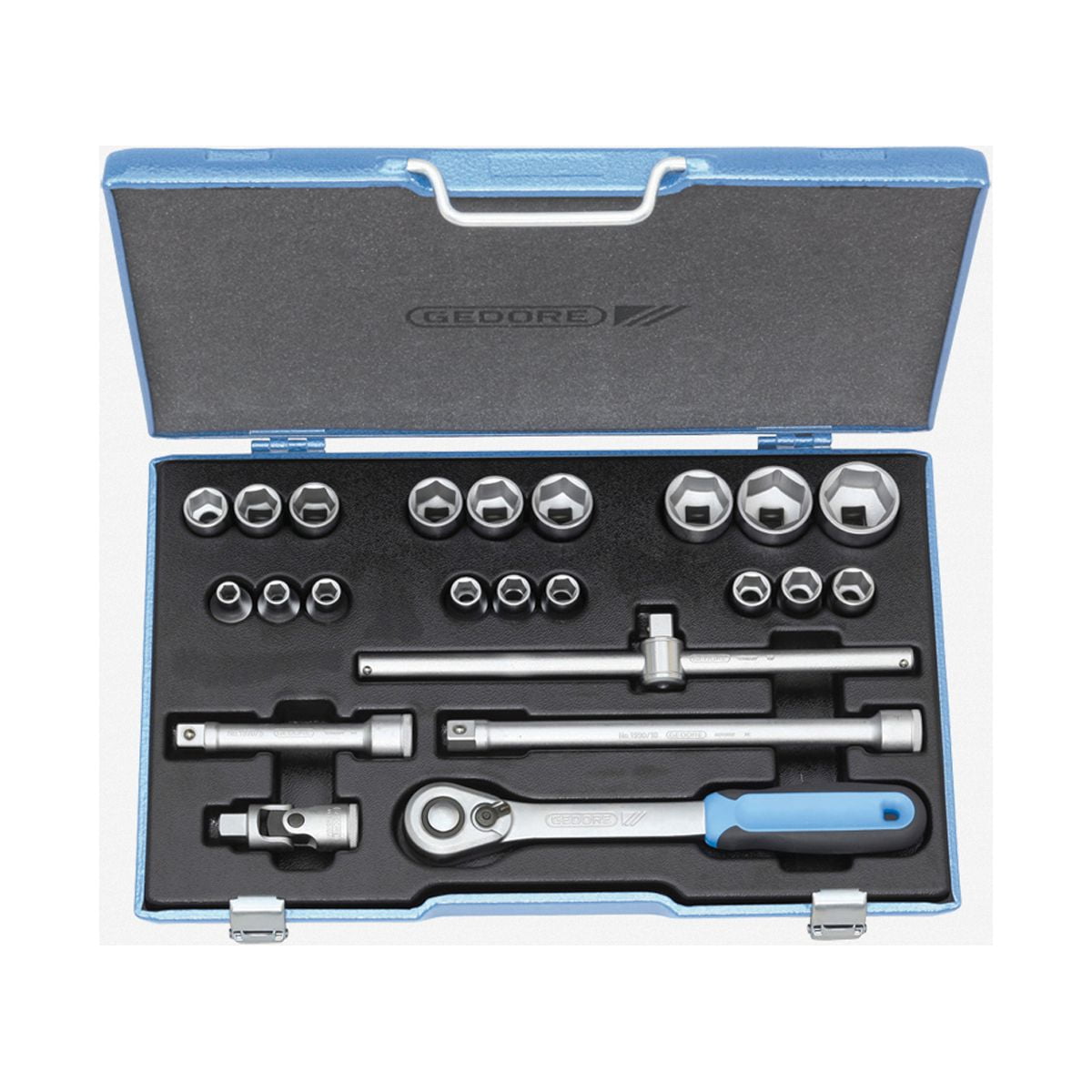 Gedore 19 EMU-20 Socket set 1/2", 23 pcs hex 8-32 mm - Walmart.com