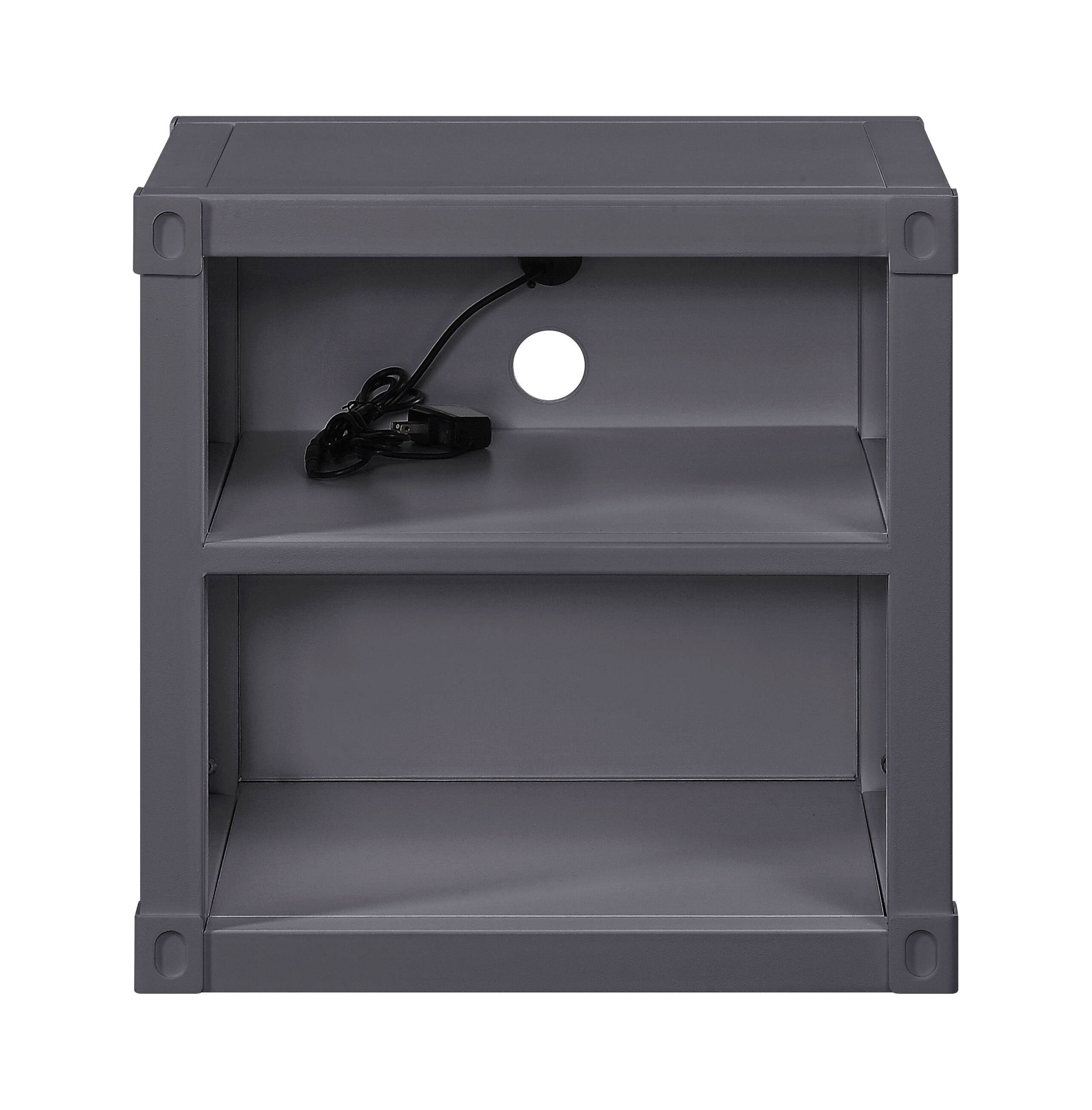 GeeHome Cargo Nightstand (USB), Gunmetal 35922 - Walmart.com