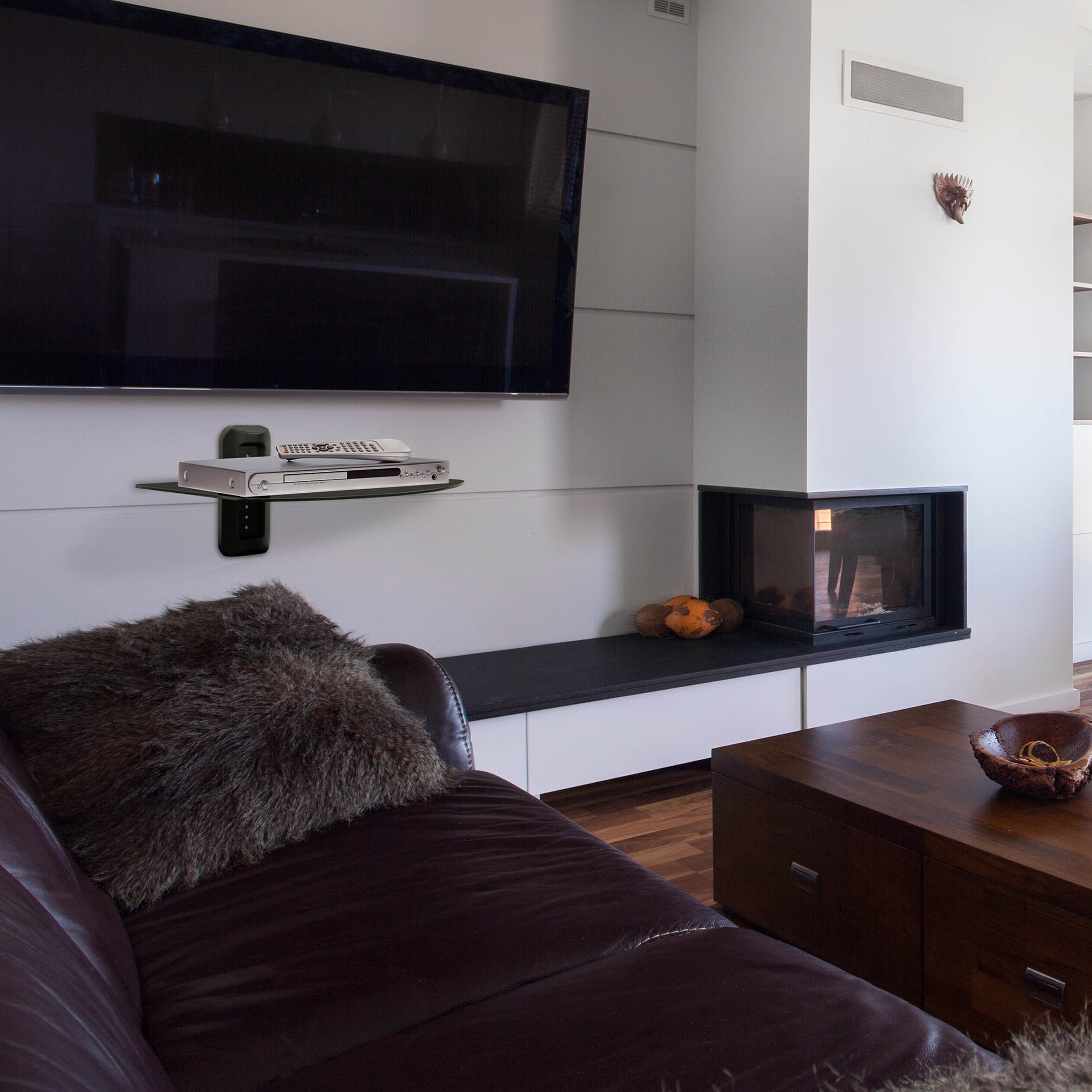 GeeHome DVD Player Shelf, Cable Box Shelf, Internet Modem Shelf, Smoke ...