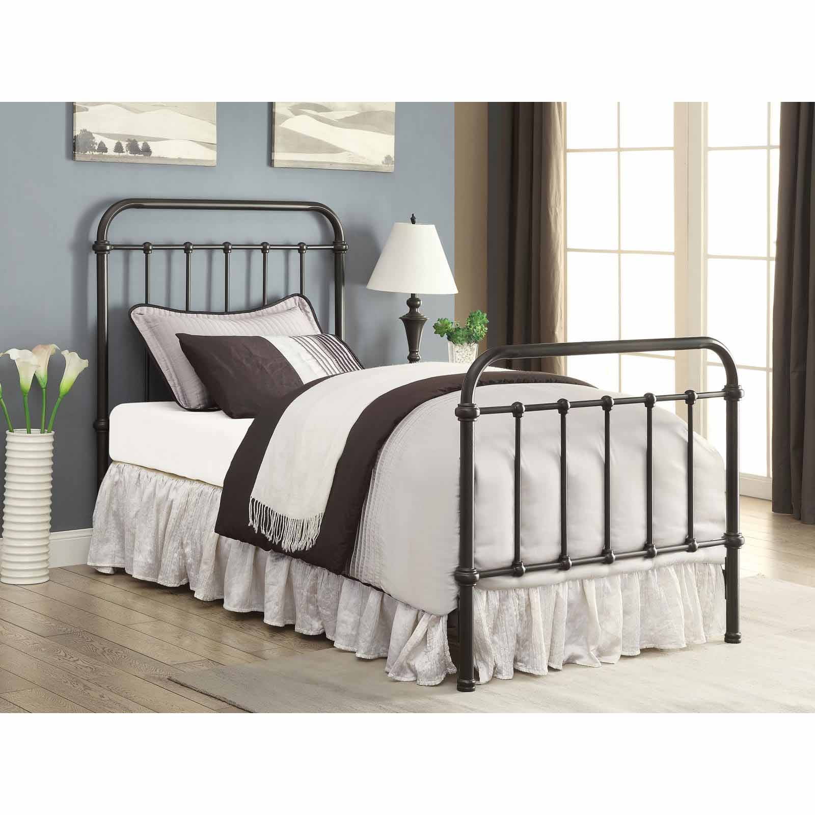 GeeHome Dark Bronze Metal Spindle Twin Panel Bed - Walmart.com