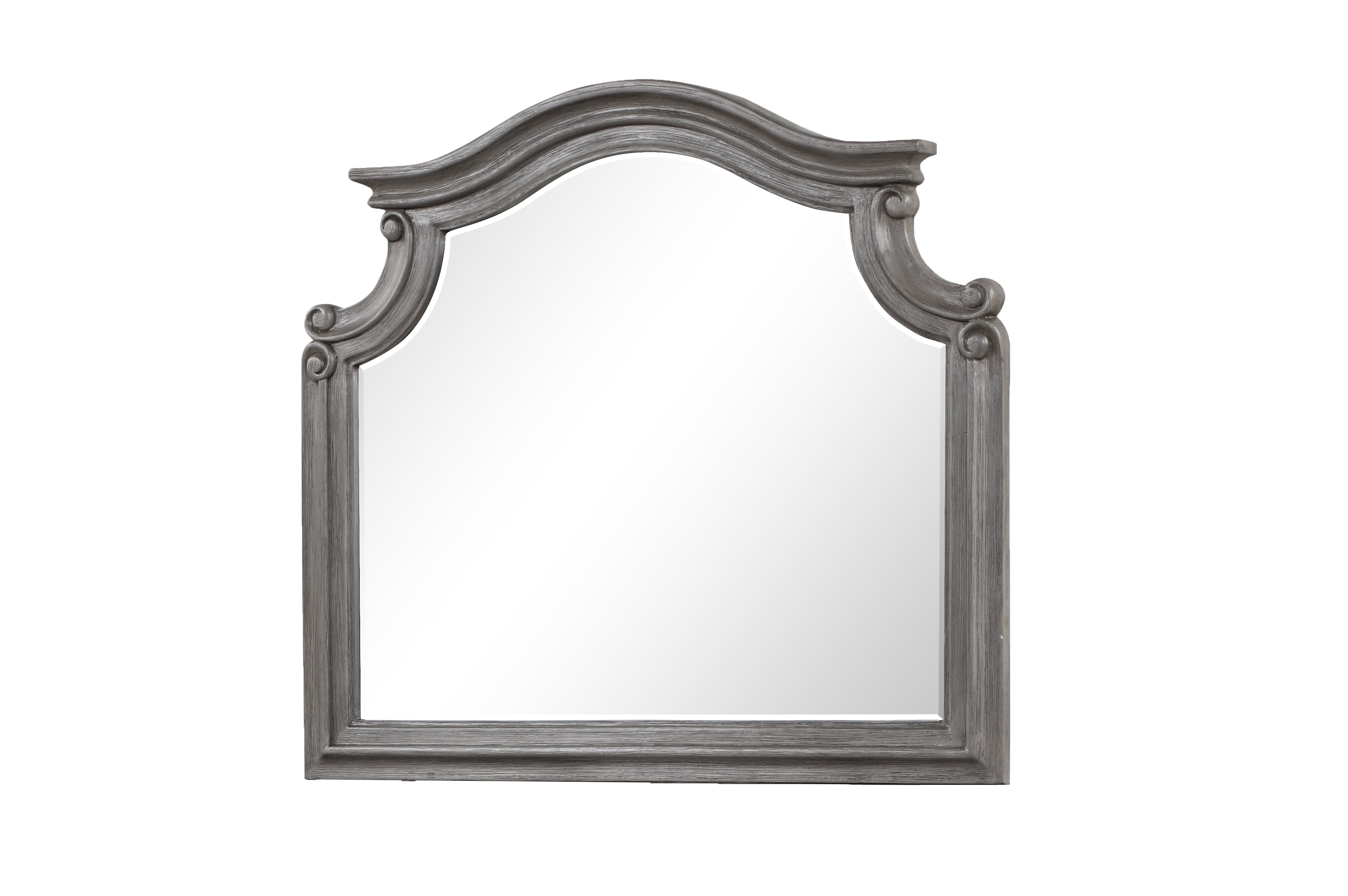 GeeHome Grace Traditional Style Mirror Made with wood in Rustic Gray ...