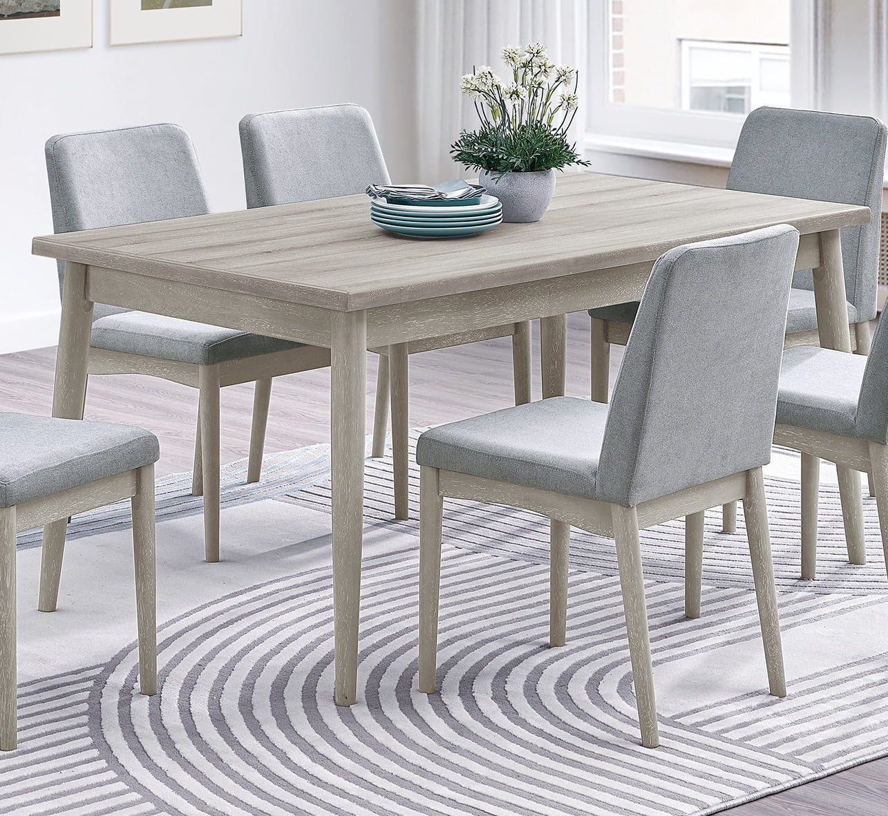 GeeHome Natural Wood Grain Color Dining Table Rectangle Dining Table ...