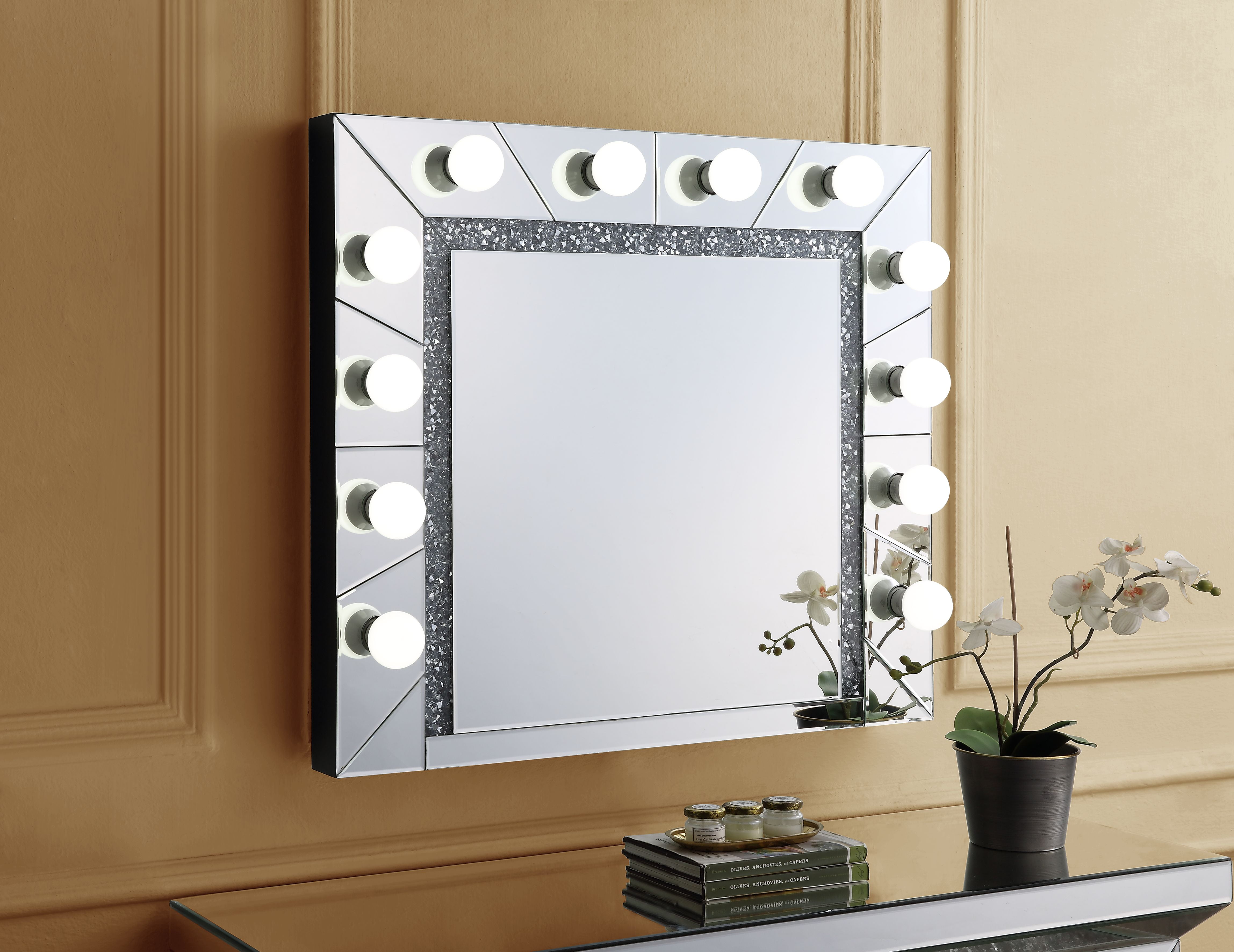 GeeHome Noralie ACCENT MIRROR Mirrored & Faux Diamonds AC00762 ...