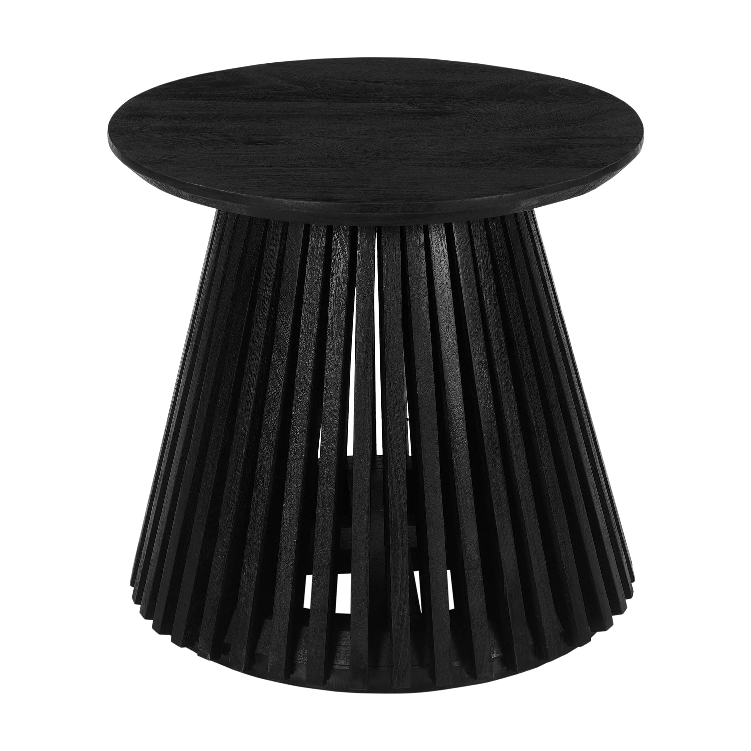 GeeHome Ridge 20 Inch Handcrafted Mango Wood Round End Side Table ...