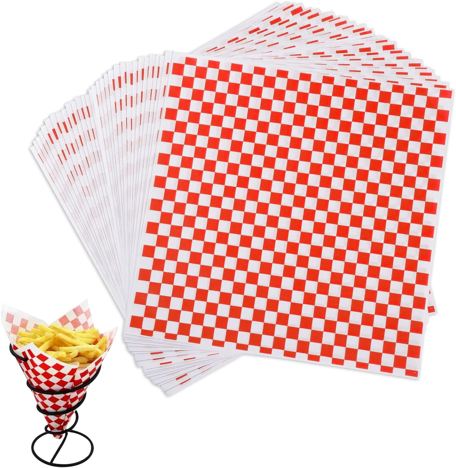 GeeRic 12x12 Inch Waxed Deli Paper Sheets, 100 Pcs Food Basket Liners ...