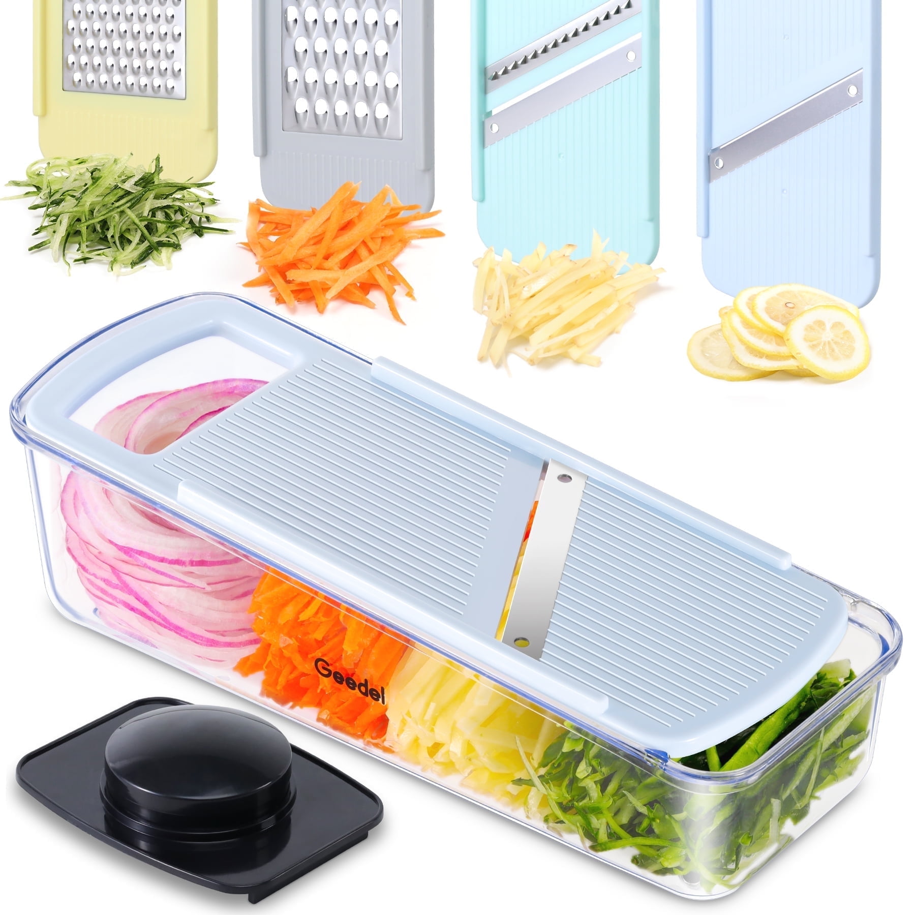 Geedel Mandoline Slicer, Multi Purpose Vegetable Cutter with 4 Blades ...
