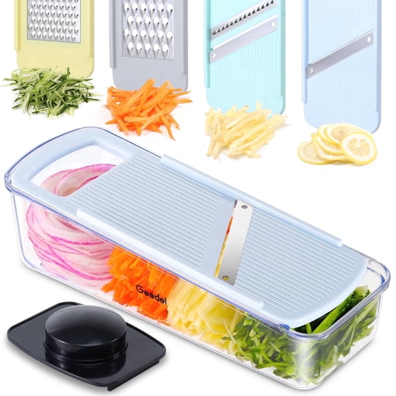 Geedel Mandoline Slicer, Multi Purpose Vegetable Cutter with 4 Blades ...