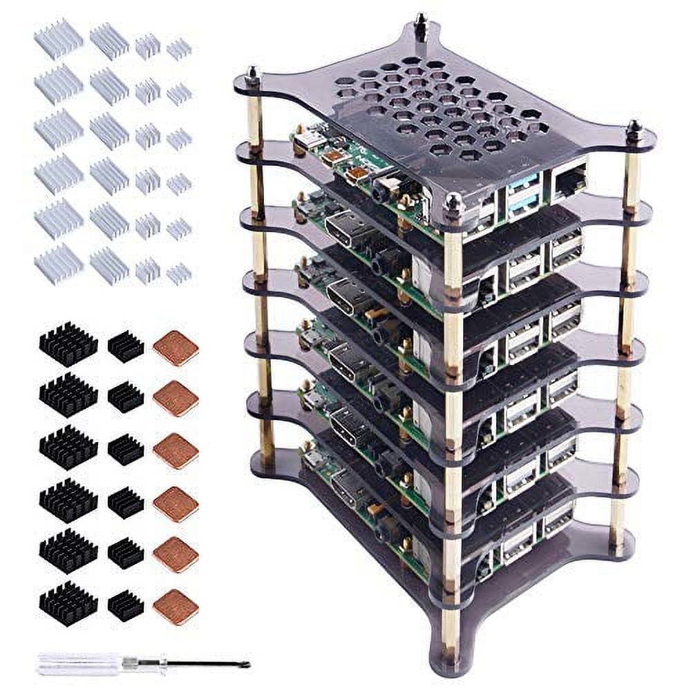 Geeekpi 6 Layers Raspberry Pi Cluster Caseraspberry Pi Rack Case With Raspberry Pi Heatsinks