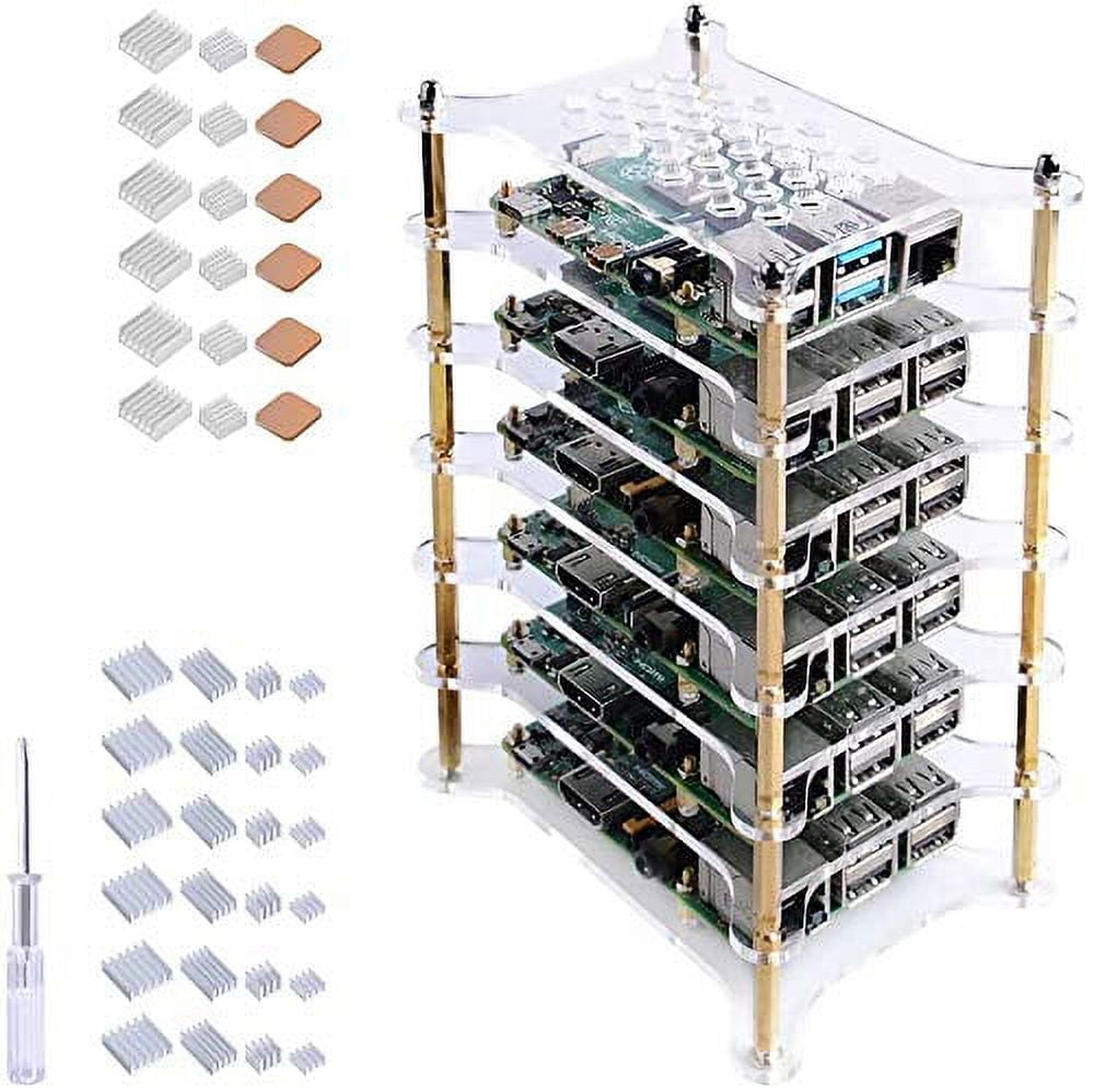 Geeekpi 6 Layers Raspberry Pi Cluster Caseraspberry Pi Rack Case With Raspberry Pi Heatsinks