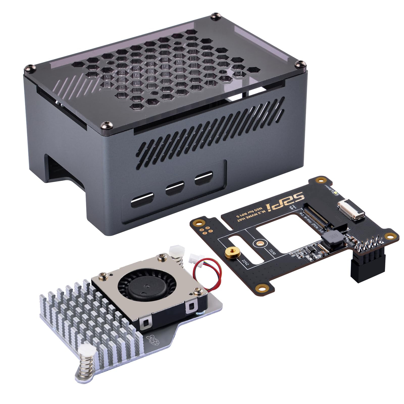 GeeekPi Aluminum Case for KEF16 Raspberry Pi 5, with Pi 5 Official ...