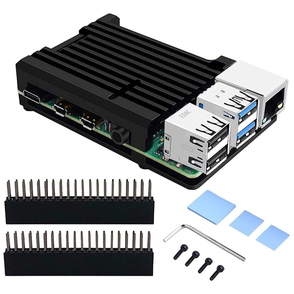 GeeekPi Case for Raspberry SSF20 Pi 4B, Pi 4 Armor Case, Pi 4 Aluminum case with Passive Cooling ...