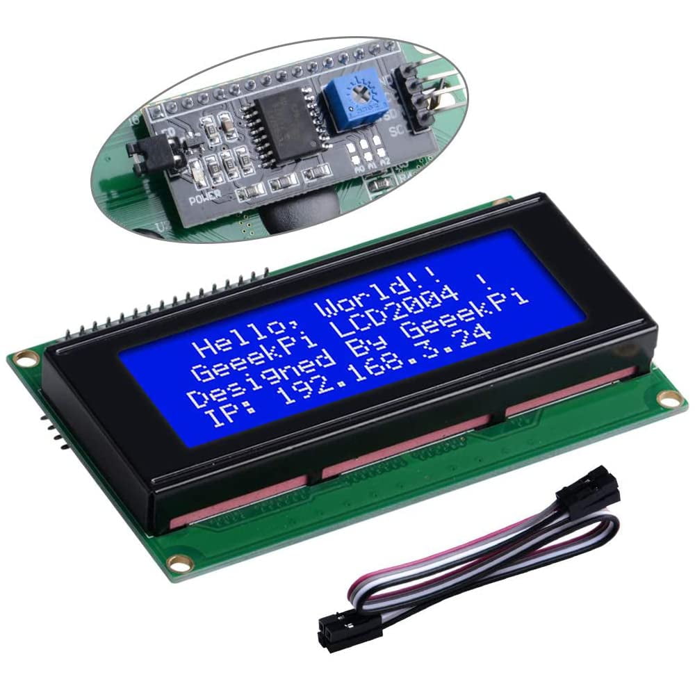 GeeekPi IIC I2C TWI RRF12 Serial LCD 2004 Module with I2C Interface ...