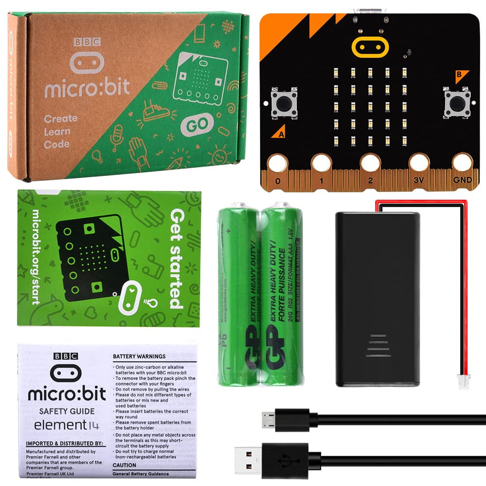 GeeekPi Micro:bit V2 Go SSF20 Kit Original Microbit V2 Starter Kit, with BBC Micro:bit V2 Board ...