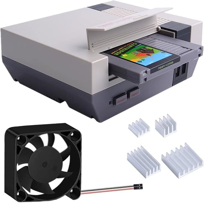 GeeekPi RETROFLAG NESPi 4 RRF12 Case, with Safe Shutdown Safe Reset & SSD Case, Cooling Fan and ...
