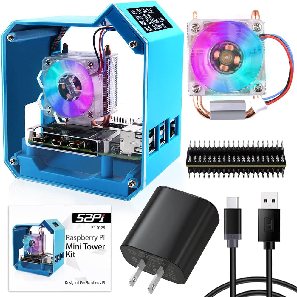 GeeekPi Raspberry Pi Mini Tower Kit with QC3.0 Power Supply, Raspberry ... GeeekPi Raspberry Pi Mini Tower Kit with QC3.0 Power Supply, Raspberry ...