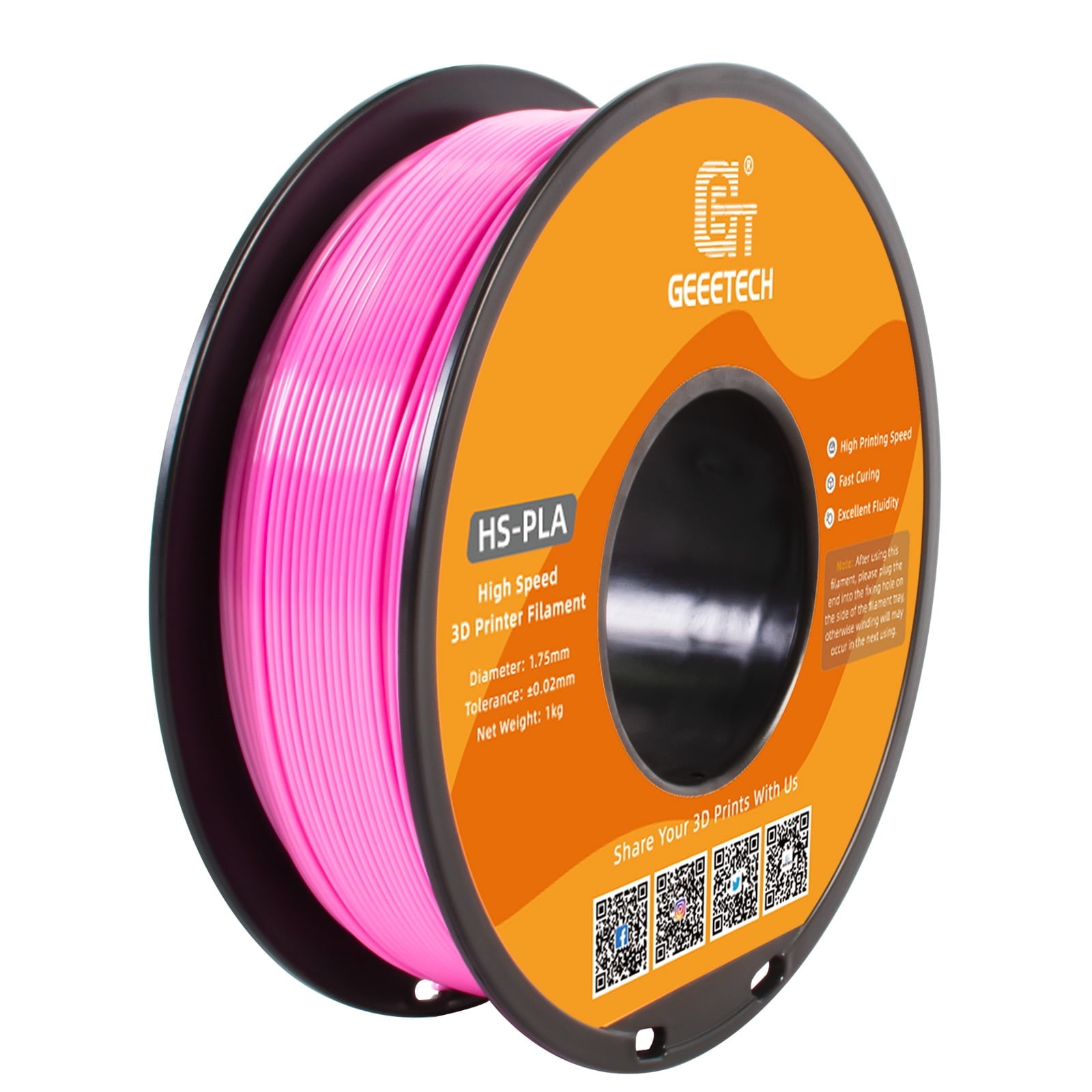 Geeetech 1.75mm PLA 3D Printer Filament, 1kg Spool (2.2lbs ...