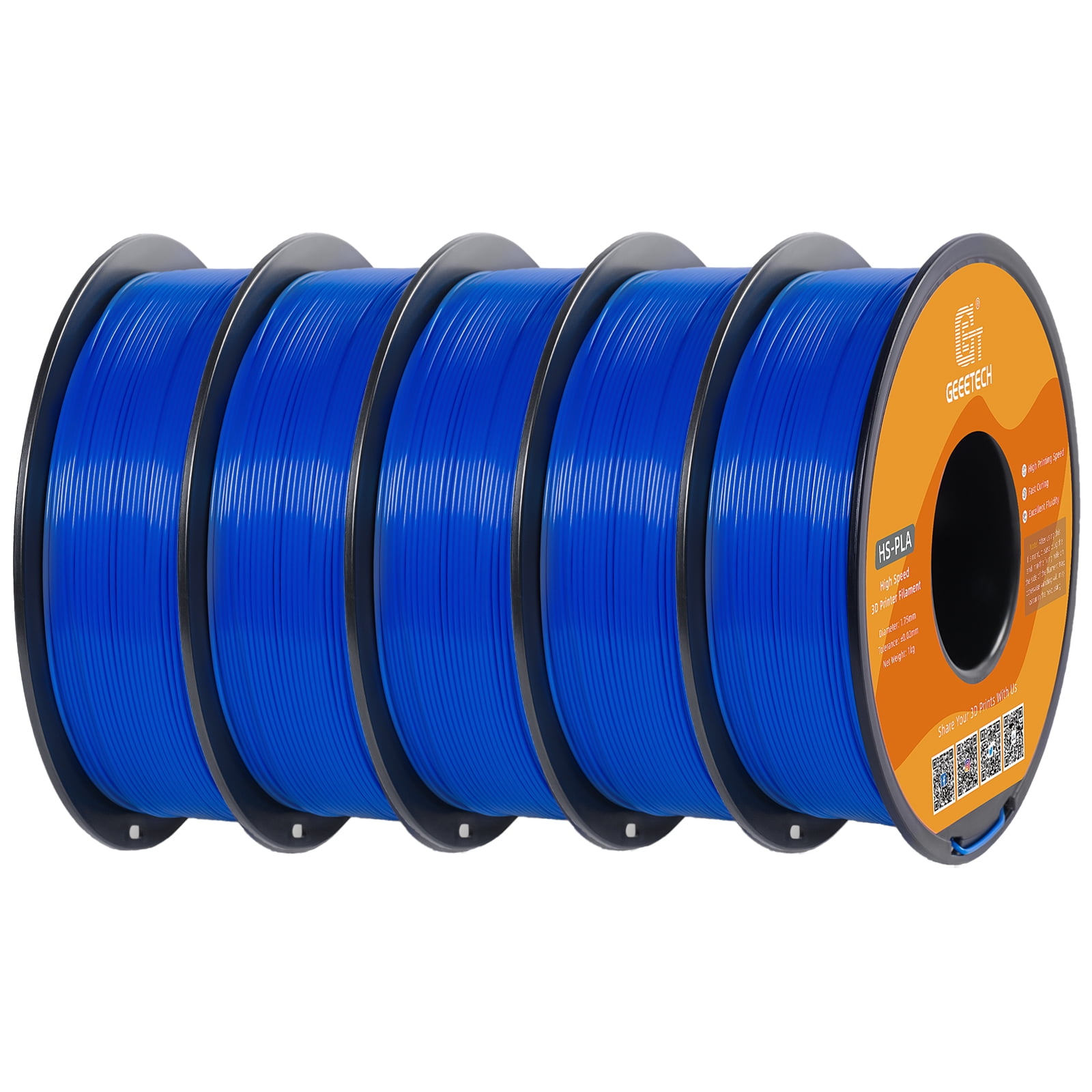 Geeetech 1.75mm PLA blue 3D Printer Filament, 5kg Spool (11lbs ...