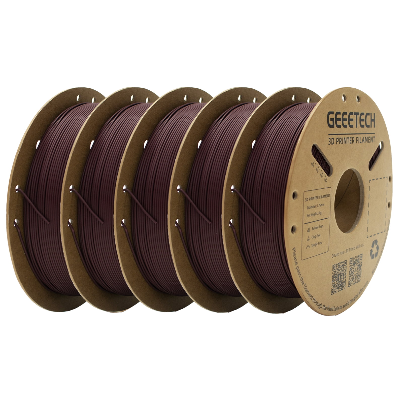 Geeetech 5pcs 3D Printing PLA Carbon Fiber Filament 1.75mm Dimensional ...