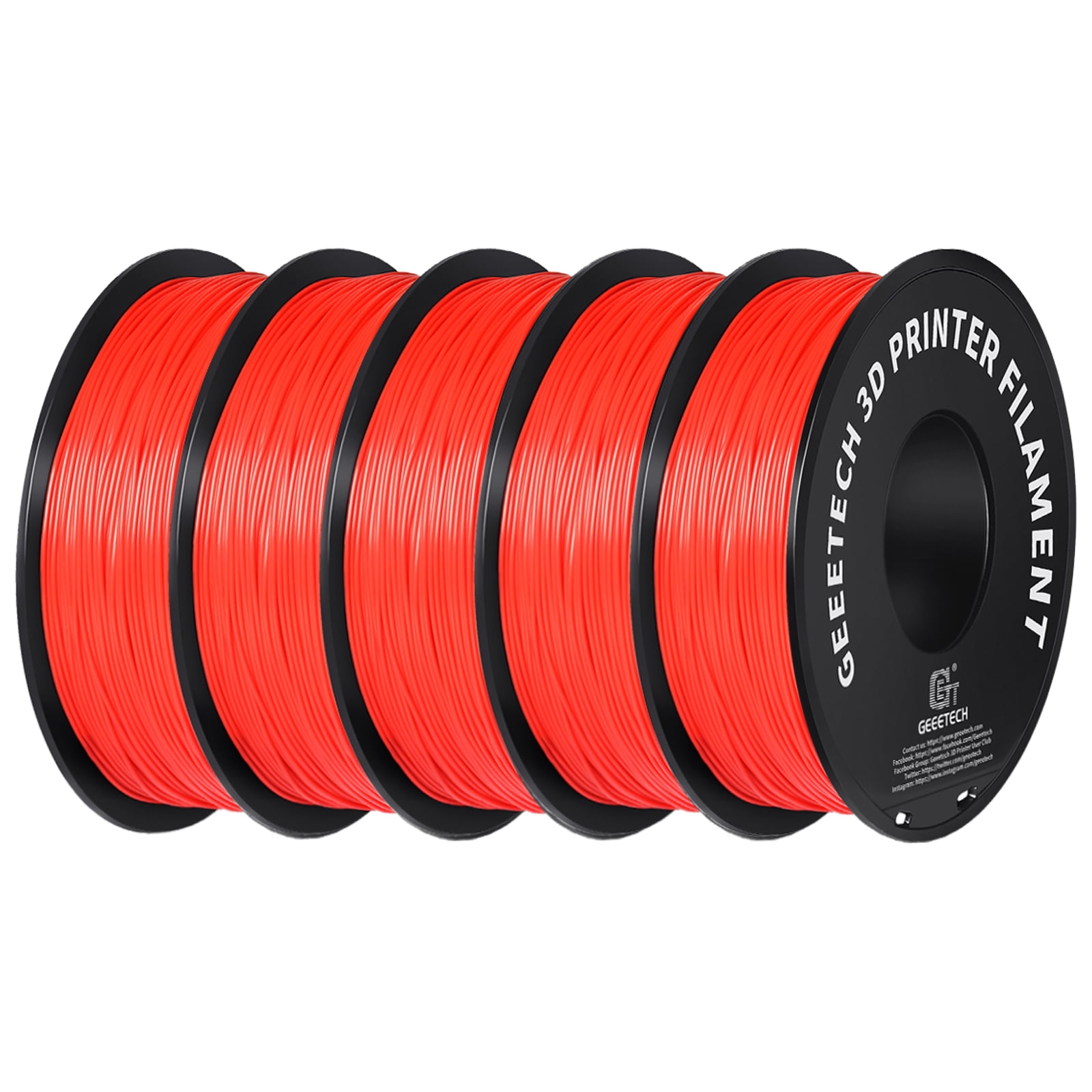 Geeetech 5pcs red 1.75mmPLA 3D Printer Filament , Dimensional Accuracy ...
