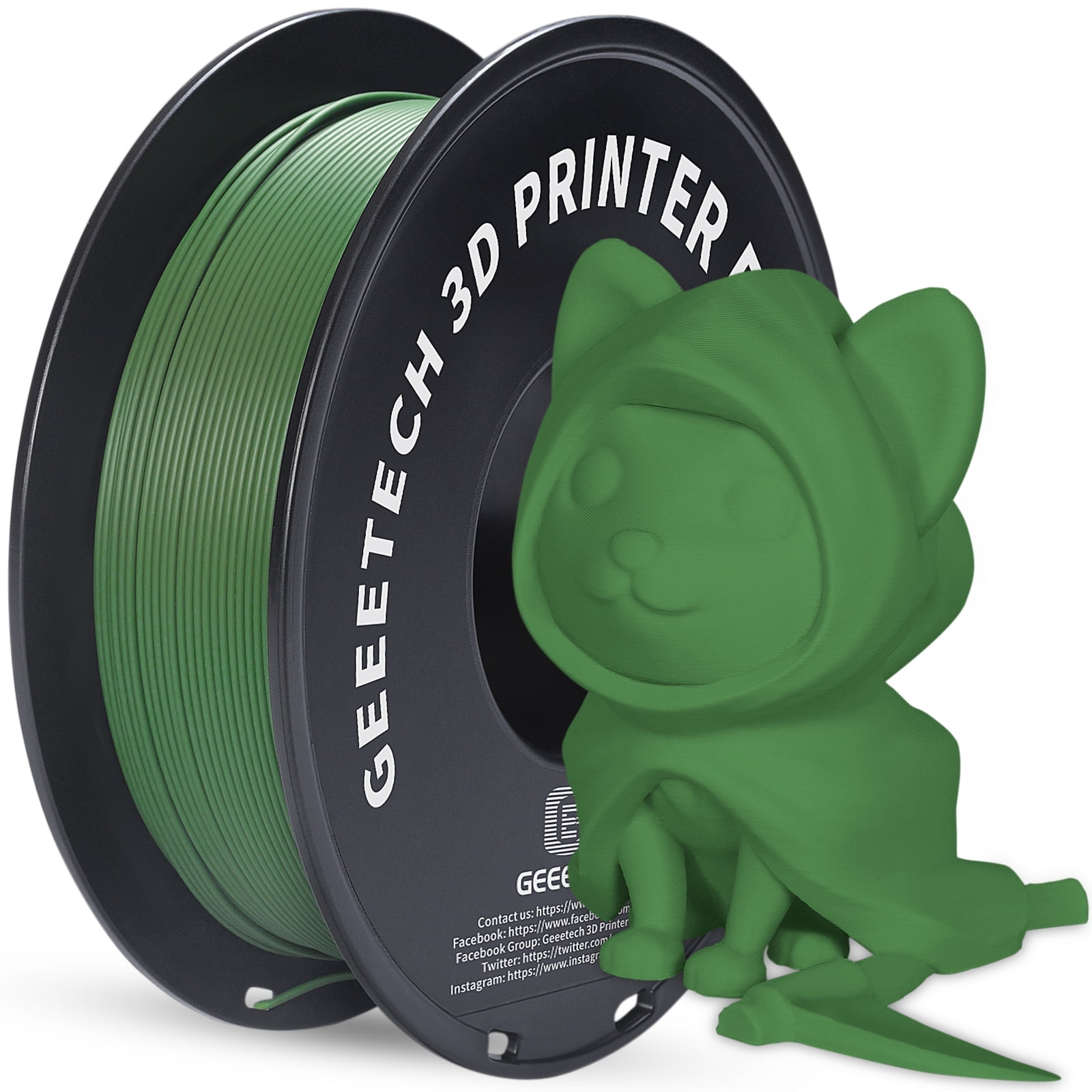 Geeetech Olive Green Matte PLA Filament Matte 1KG, 1.75mm 3D Printer ...
