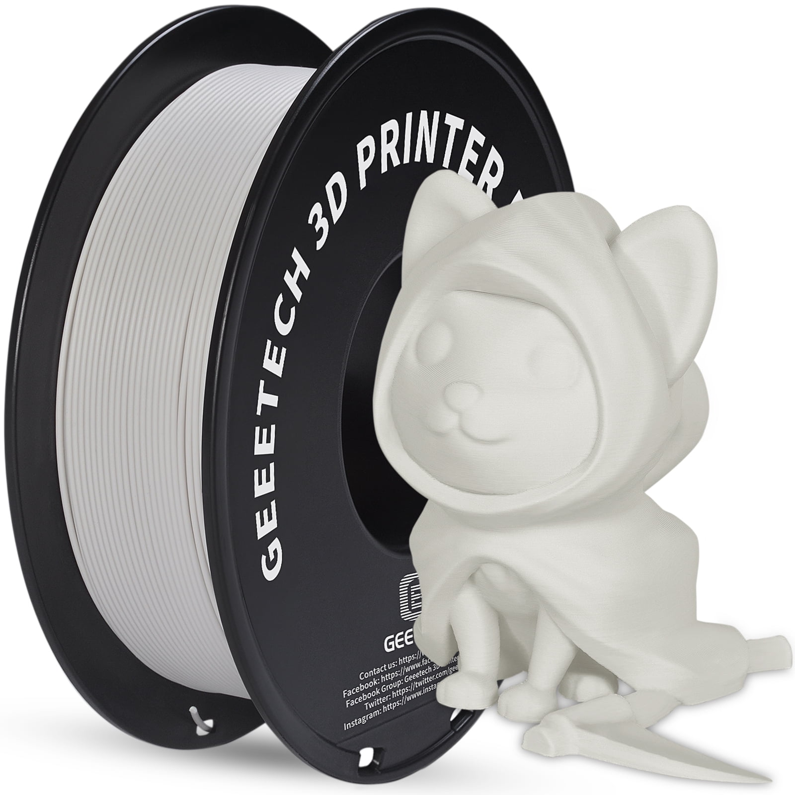 Geeetech Stone Grey Matte PLA Filament Matte 1KG, 1.75mm 3D Printer ...